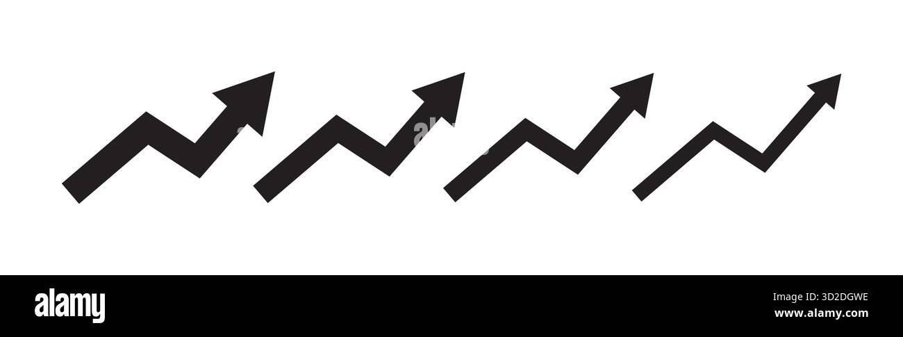 Various style graph chart arrows pointing upward symbolizing growth and ...