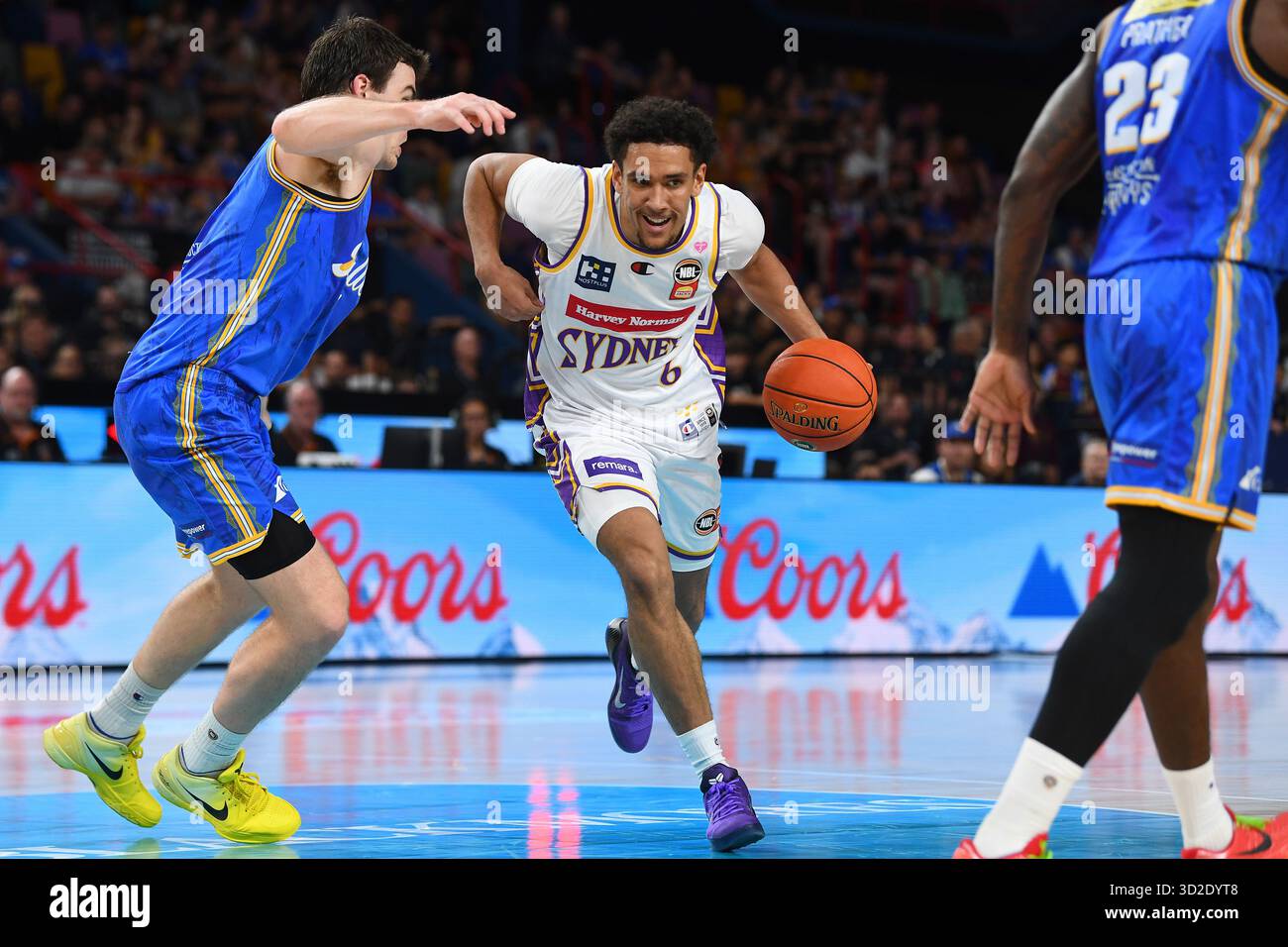 Jaylin Galloway of the Kings handles the ball during the NBL Round 7 ...