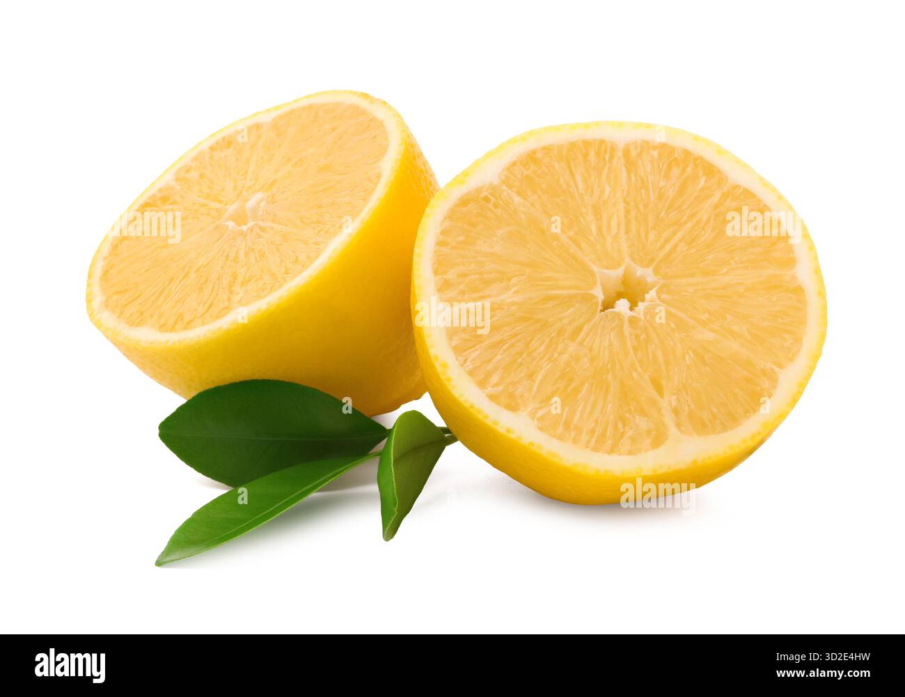 Halves ripe lemon leaves Cut Out Stock Images & Pictures - Alamy