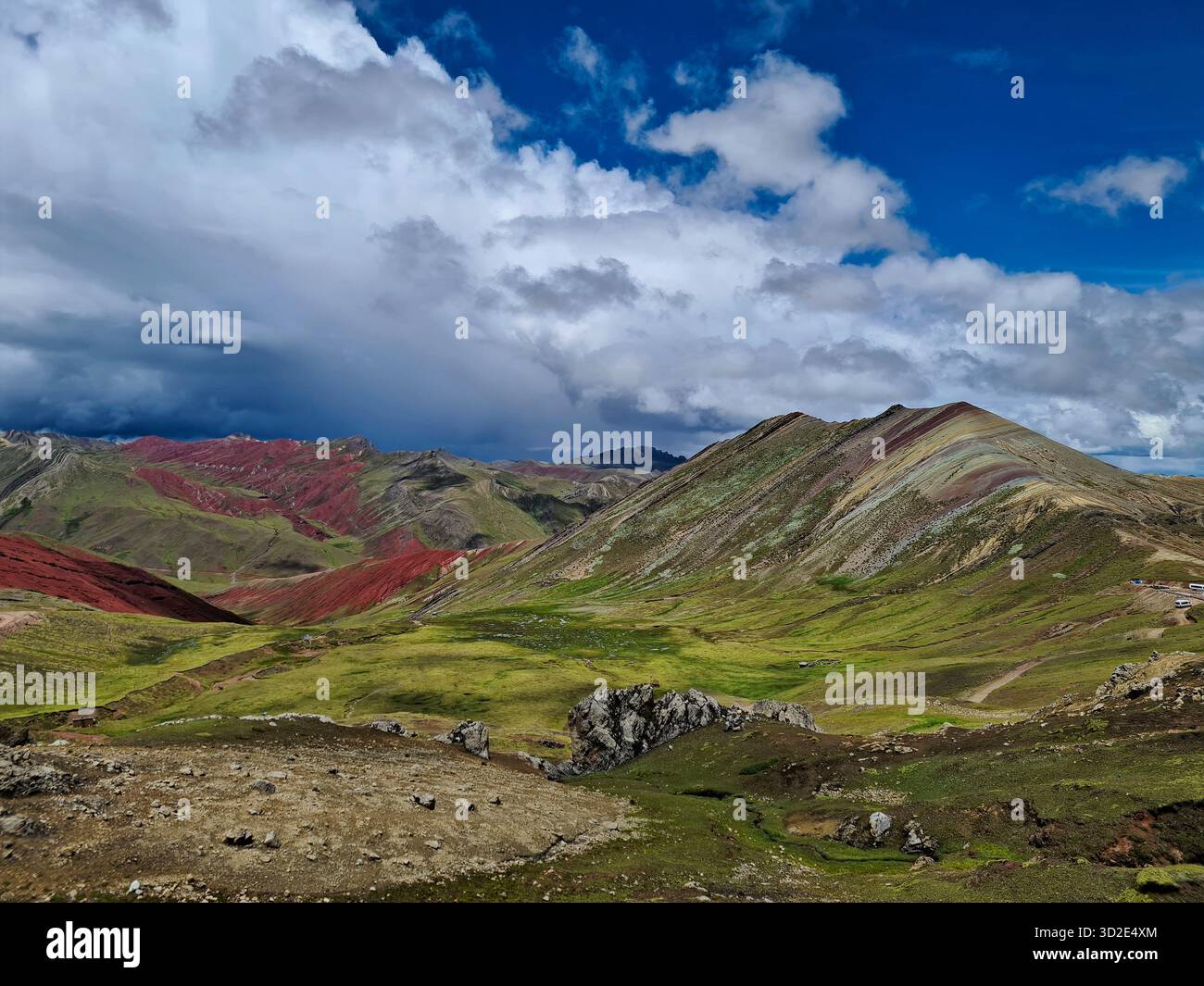 Dramatic blue sky over the Palccoyo Rainbow Mountains, Cusco, Peru ...