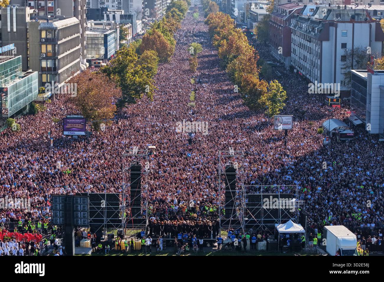 People fill the streets near the train station before observing 16 ...