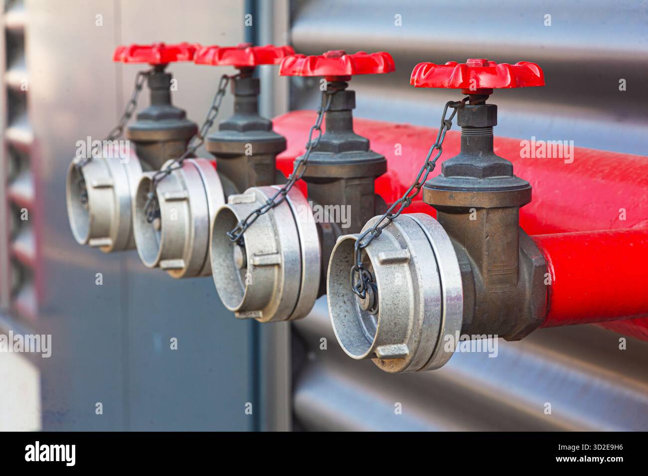 Fire piping system with fire hydrants on it Stock Photo - Alamy