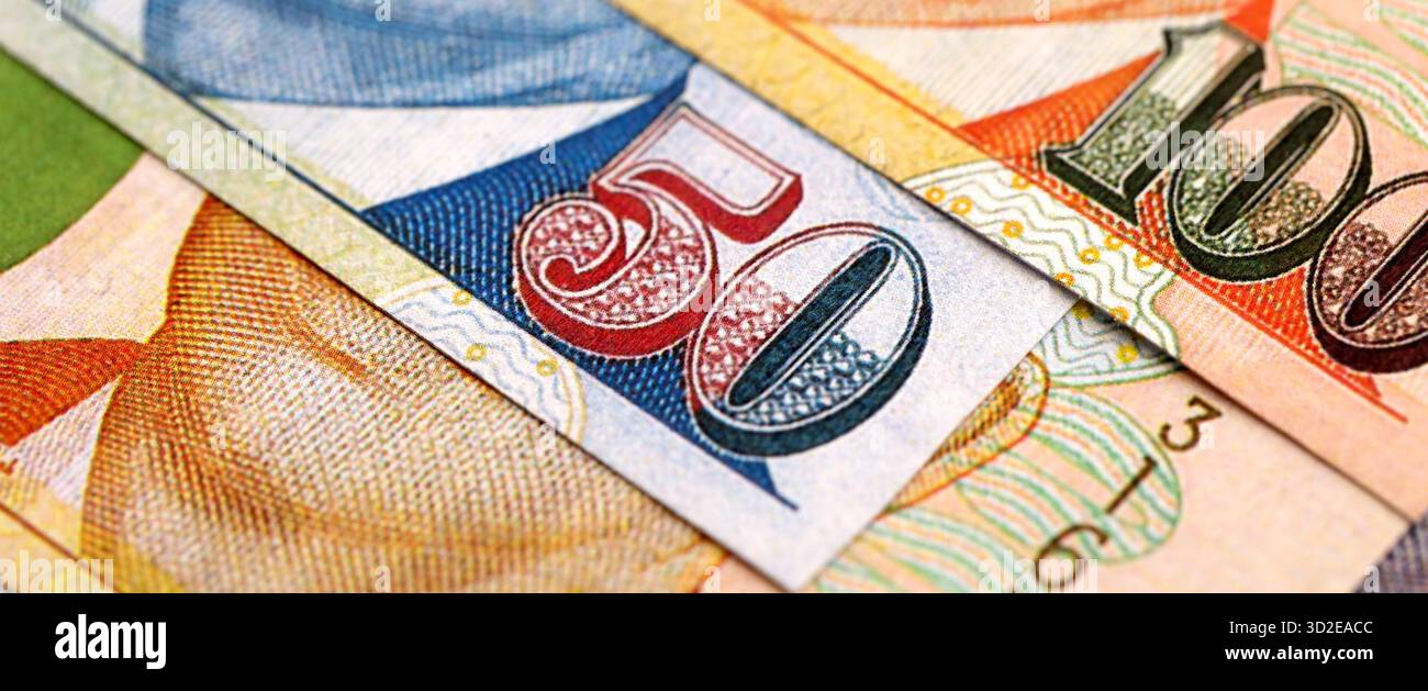 Singapore Dollar currency money bills. SGD currency banknotes in bunch ...