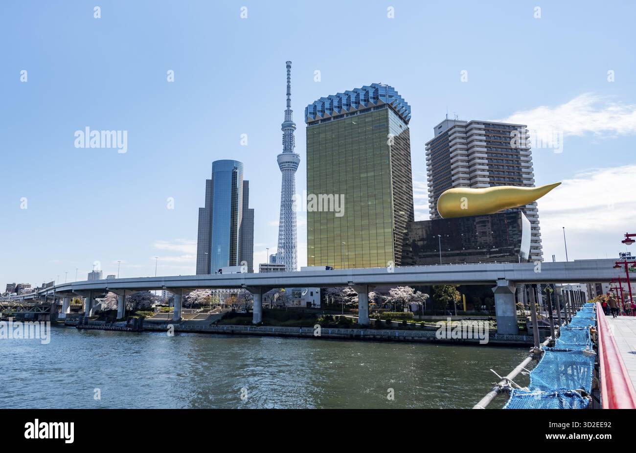 View of the Sumida River from Azuma Bridge, Sumida City Skyline, Sumida ...