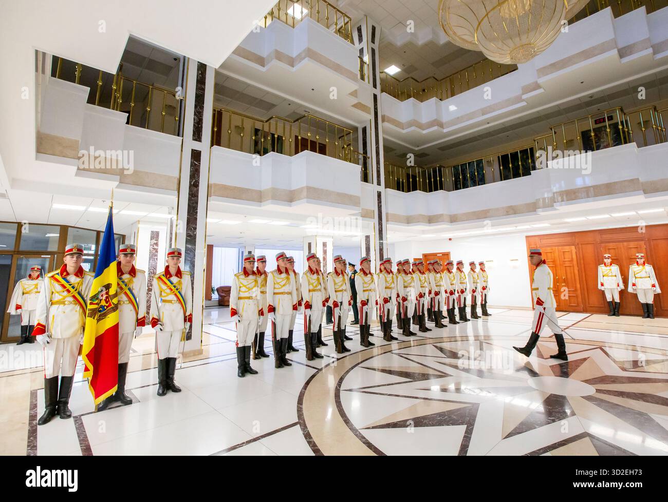 Chisinau, Moldova - November 01, 2025: Soldier of honor guard prepare ...