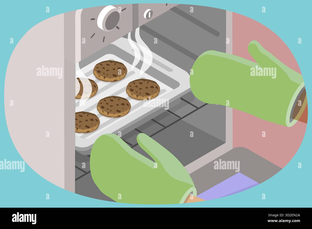 3D Isometric Flat Conceptual Illustration of Cooking Biscuit , Homemade ...