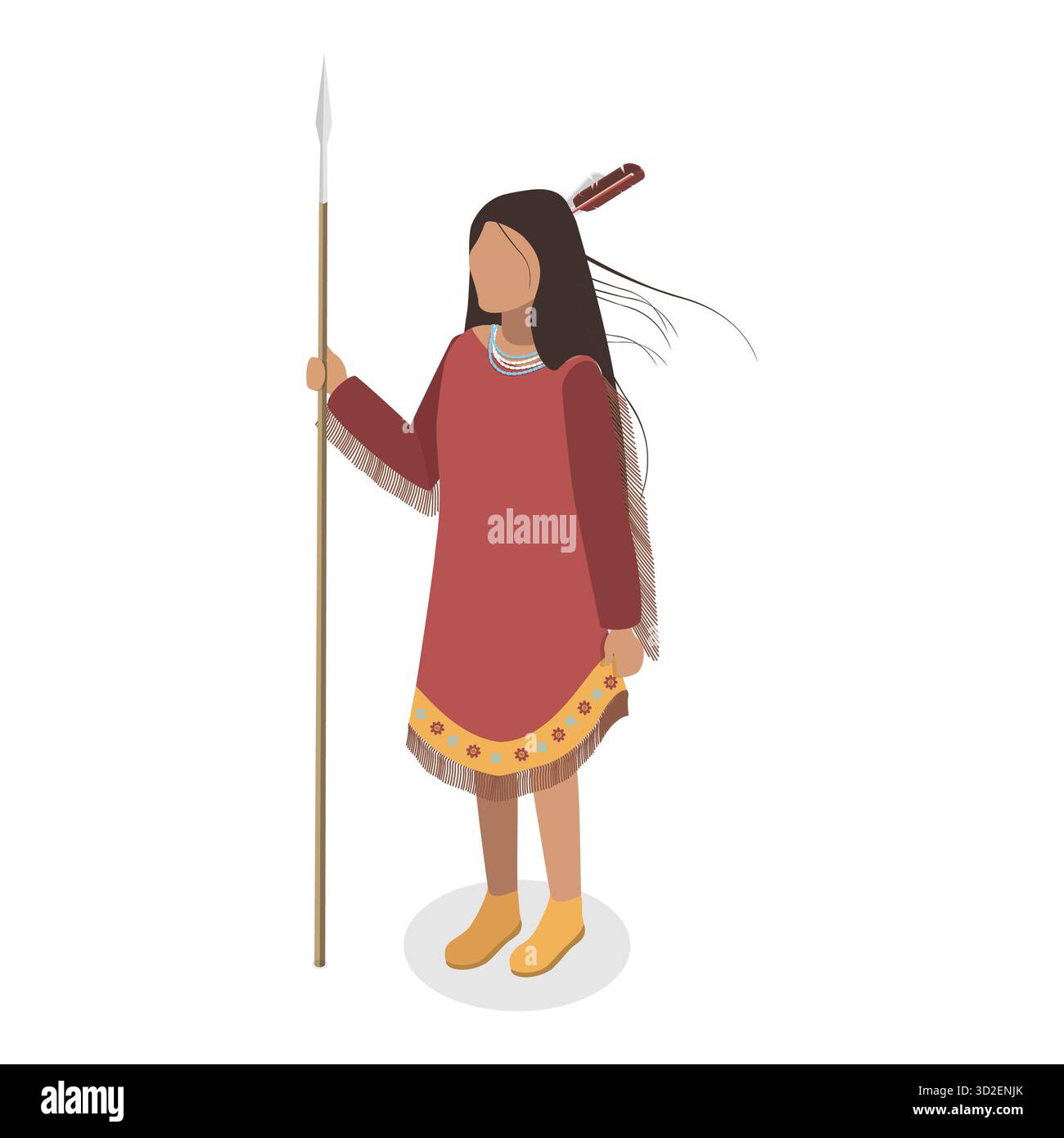 3D Isometric Flat Set of Indigenous People, First Nation Characters in ...