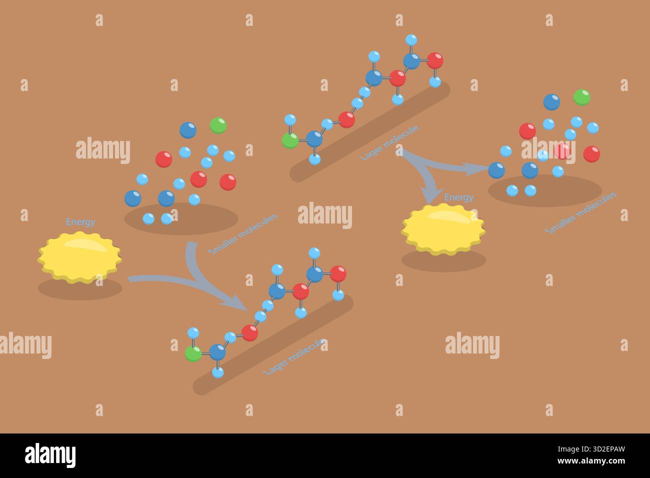 3D Isometric Flat Conceptual Illustration of Anabolic Vs Catabolic ...