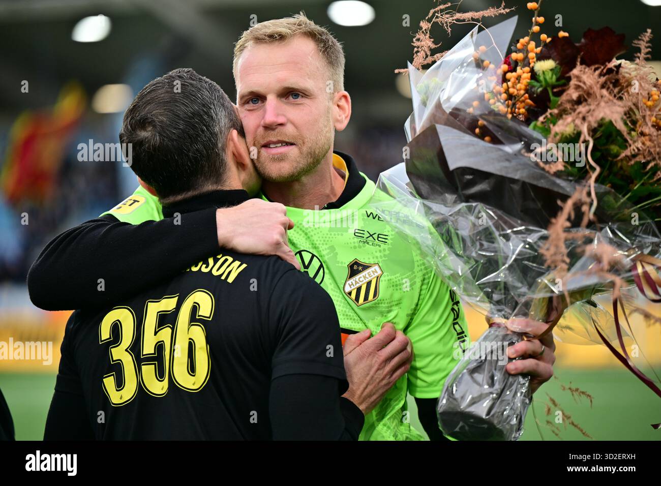 GOTHENBURG, SWEDEN 20251101Häcken's Peter Abrahamsson is thanked before ...