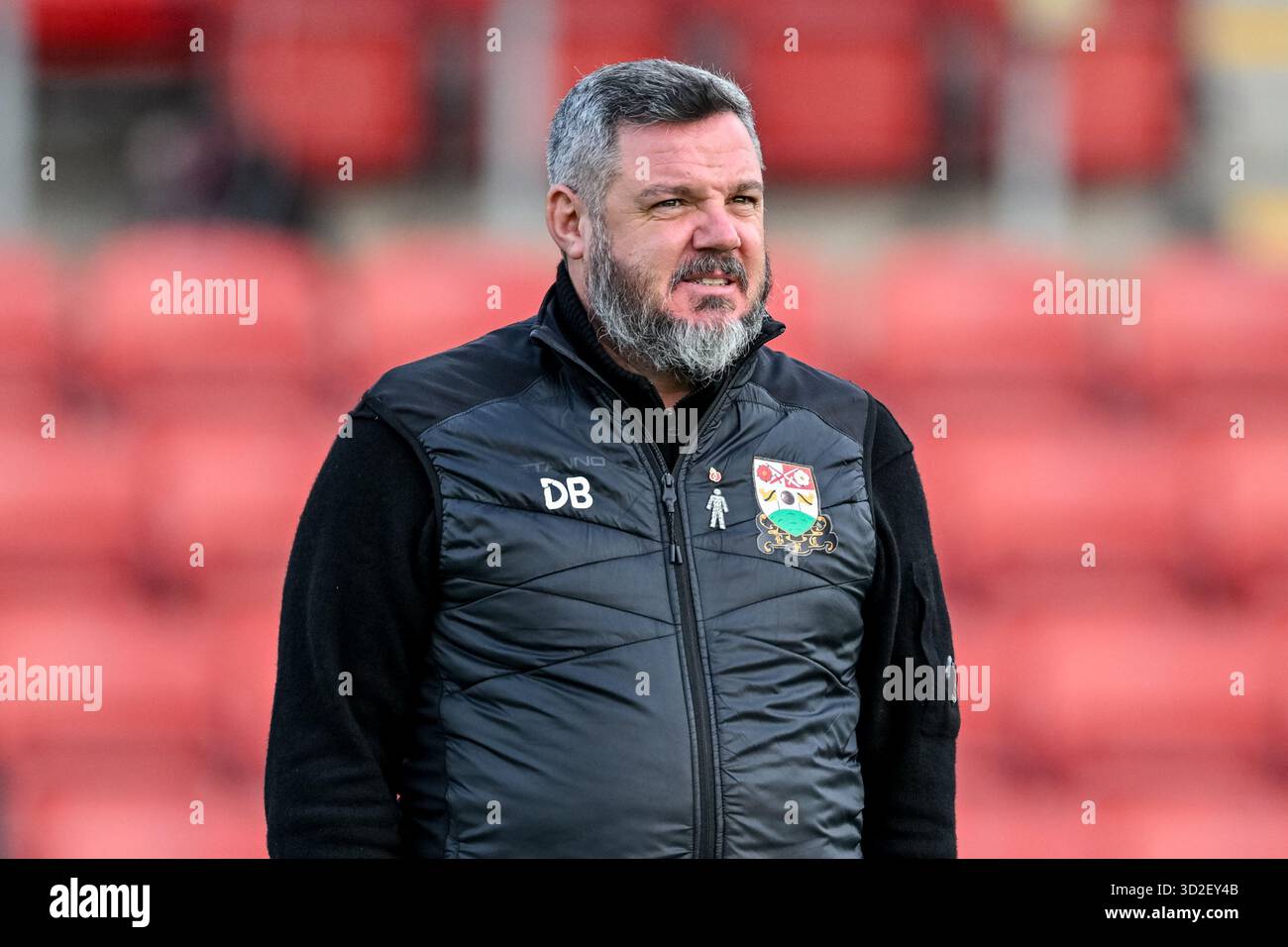 Dean Brennan, manager for Barnet, during the Emirates FA Cup 1st Round ...