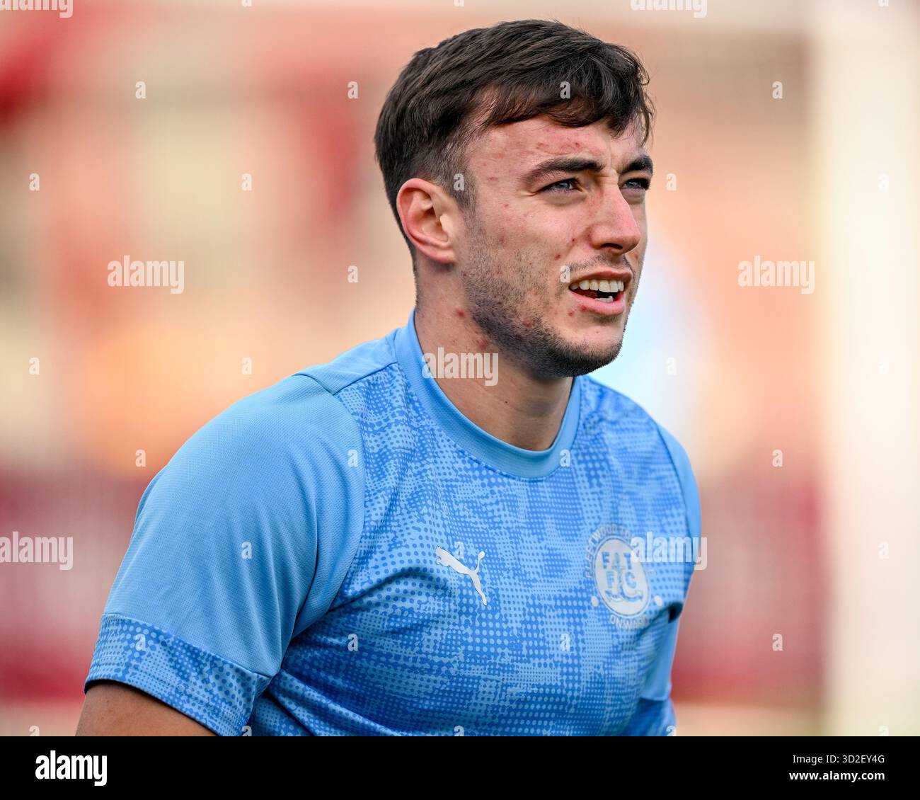 Harrison Holgate of Fleetwood Town warms up during the Emirates FA Cup ...