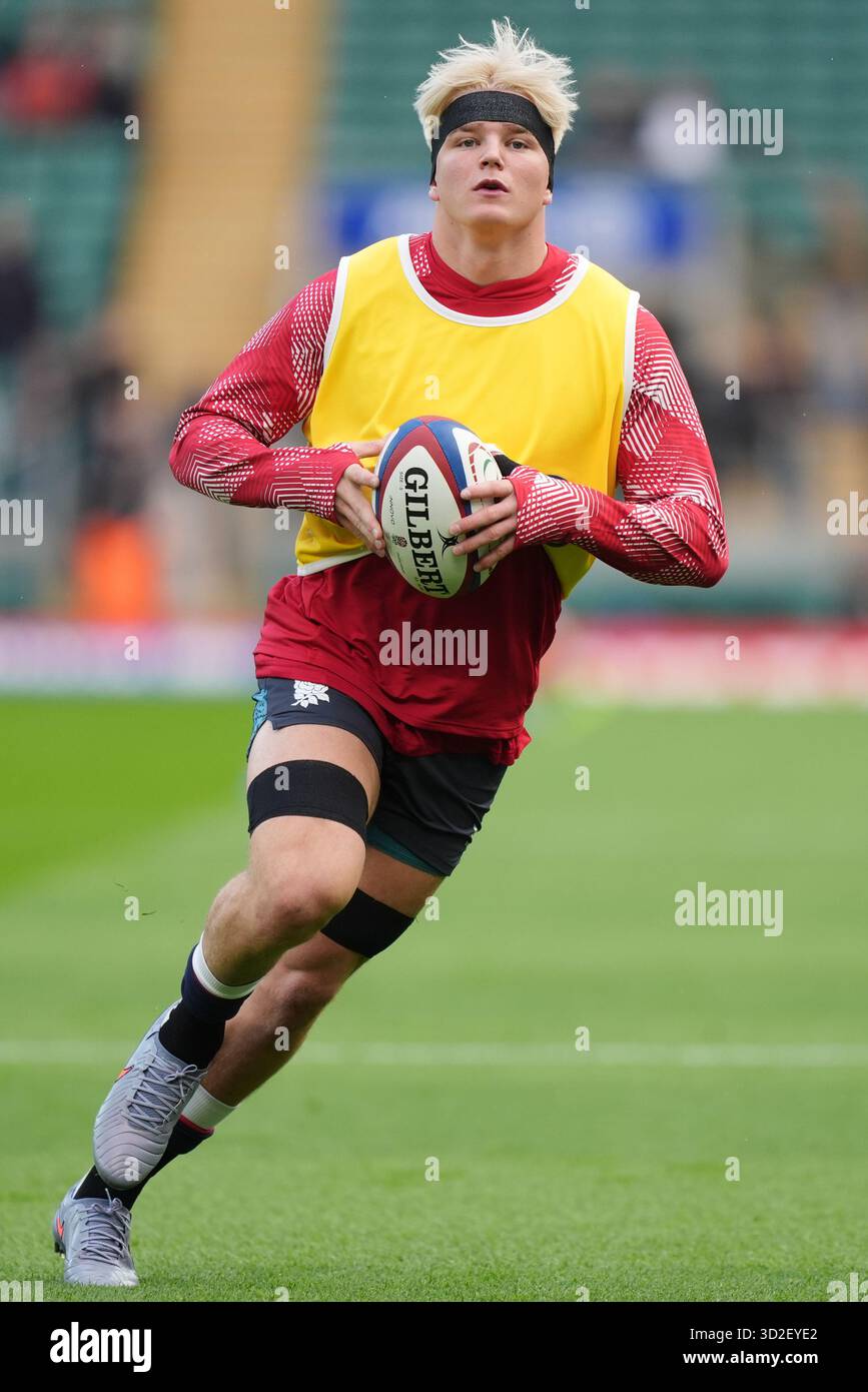 England’s Henry Pollock warms up during the Quilter Nations Series ...