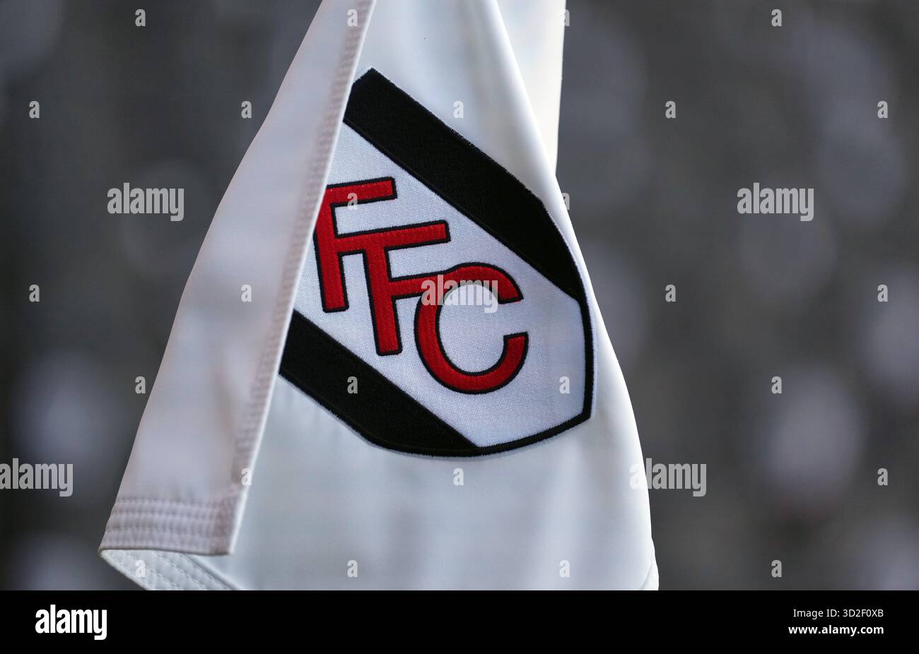 A Fulham football club flag on display during the Premier League match ...