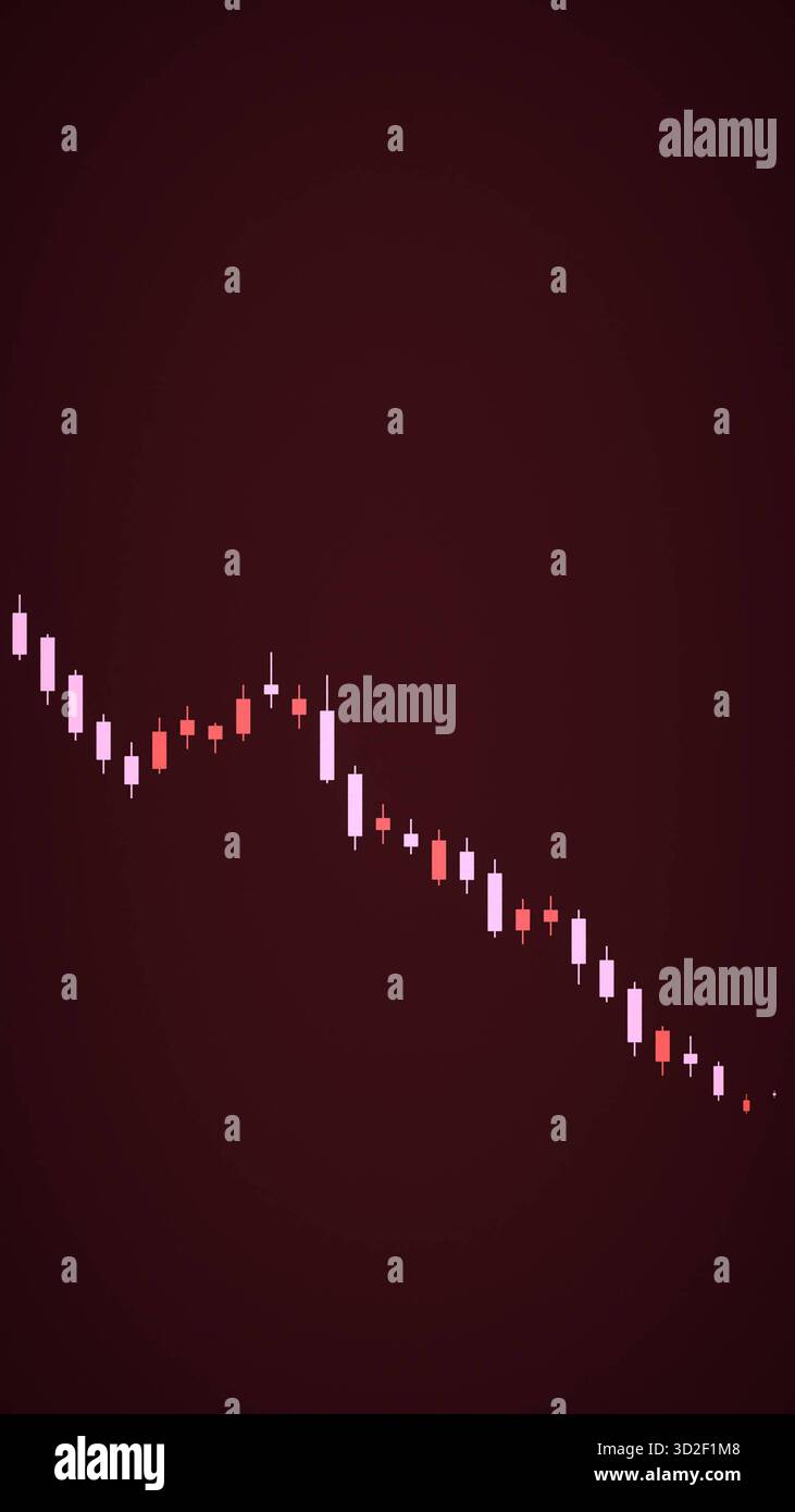Red falling stock market chart, crisis, recession, market data. Red ...