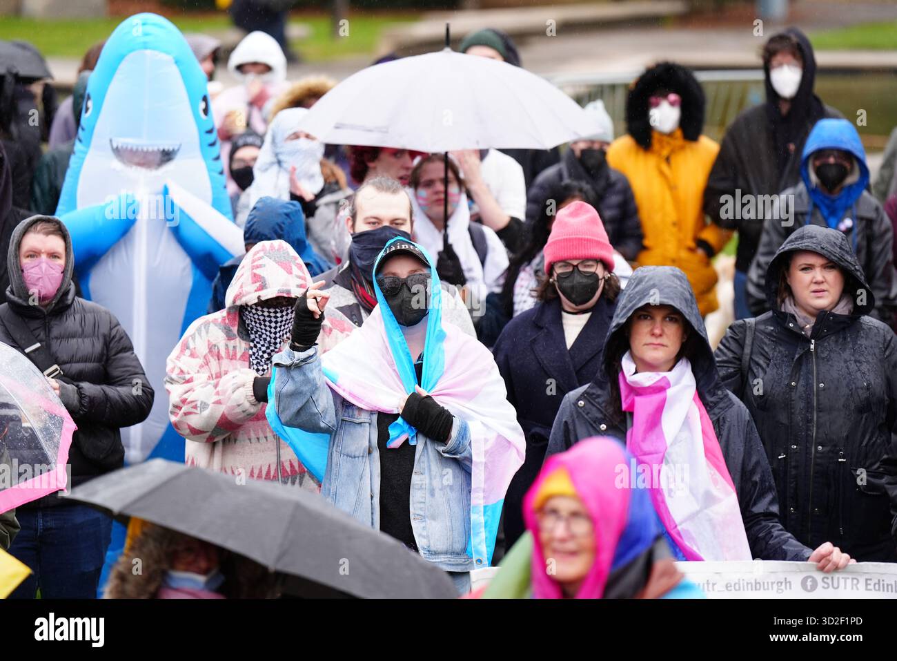 People during a Resisting Transphobia counter protest outside the ...