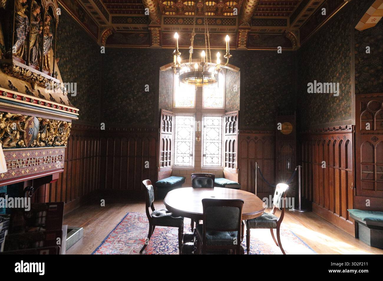 Gothic style windows and vaulted ceilings define the Banqueting Hall of ...