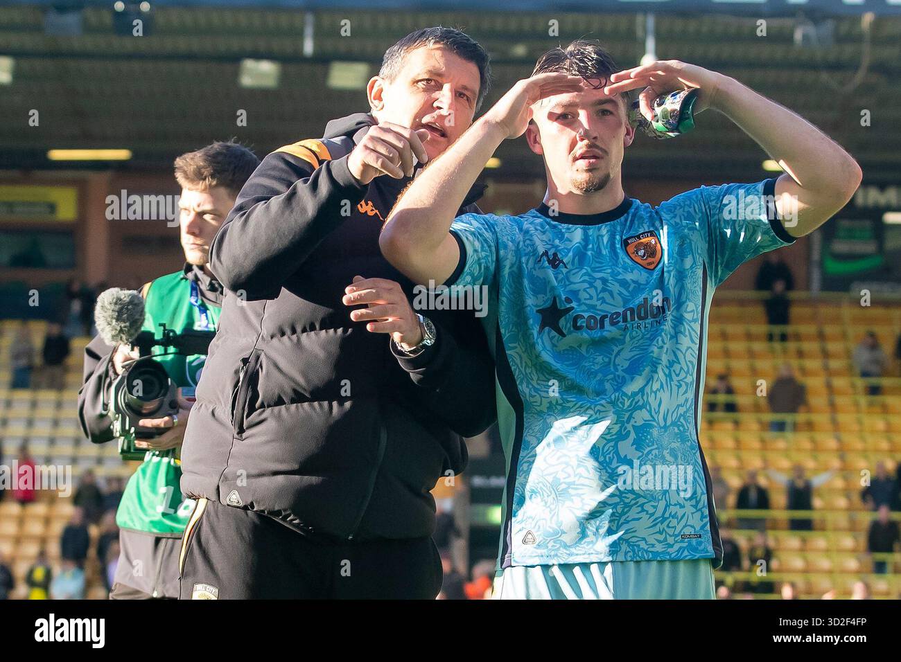 Hull City Manager, Sergej Jakirovic, interacts with Charlie Hughes of ...
