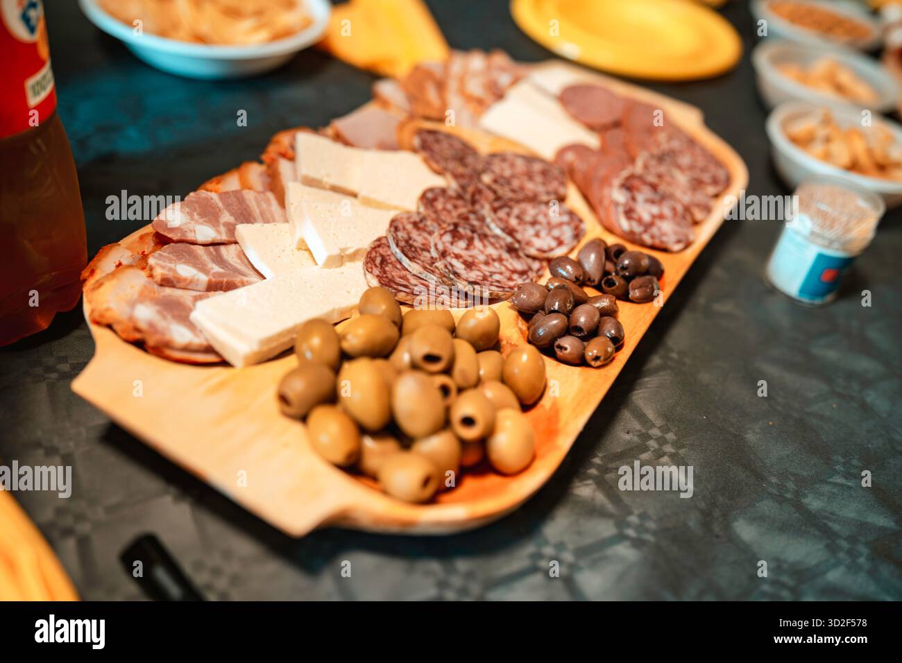 Charcuterie board presenting sliced meats hi-res stock photography and ...
