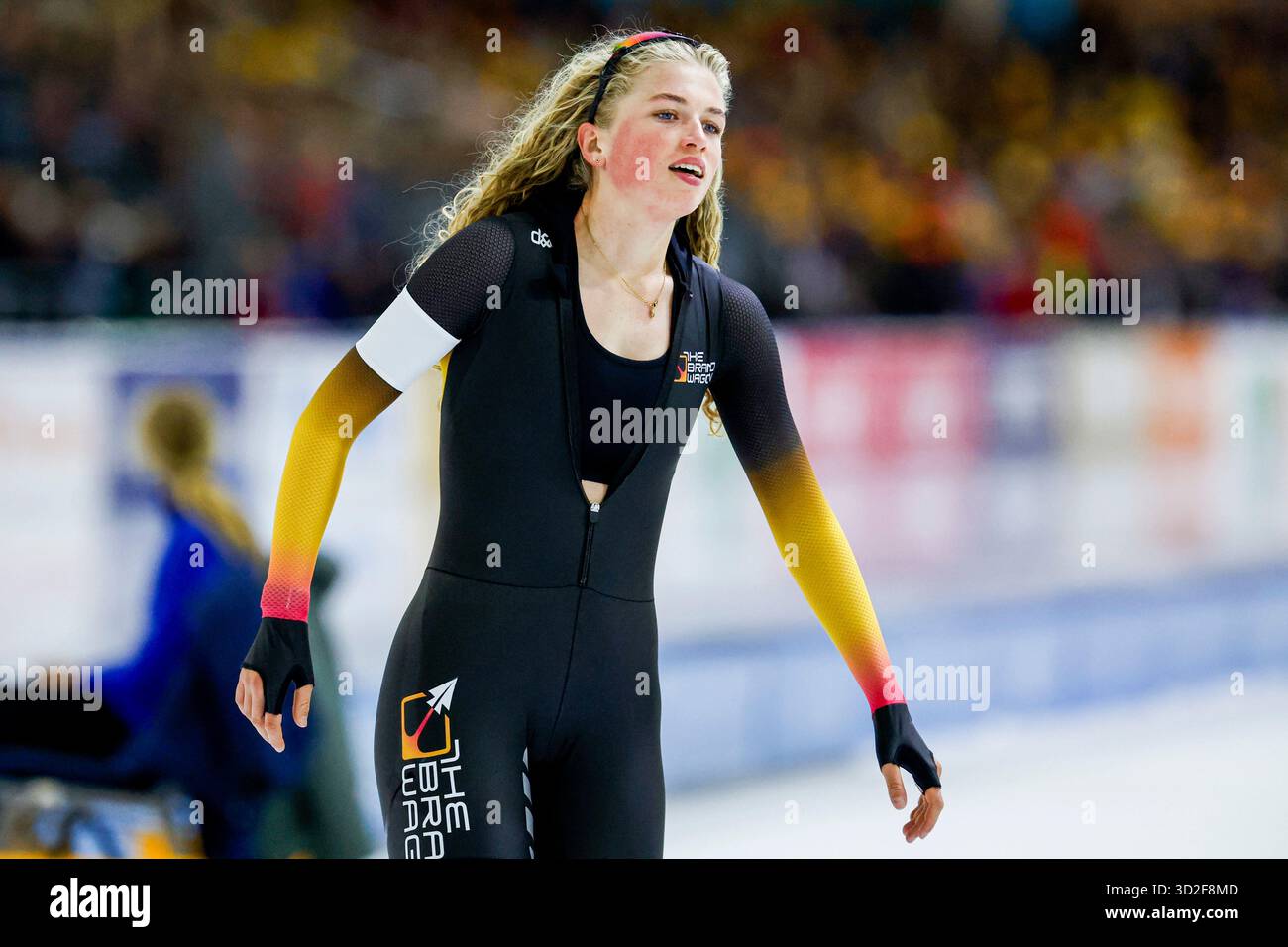 Amy van der Meer of the Netherlands and Team The Brandwagon looks on ...