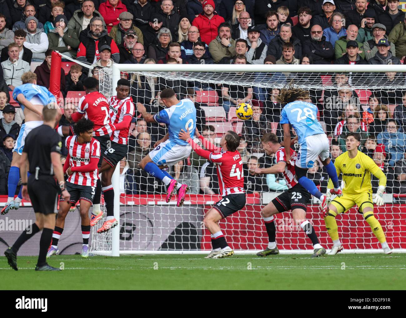 Carlton Morris of Derby County scores to make it 0-1 during the Sky Bet ...