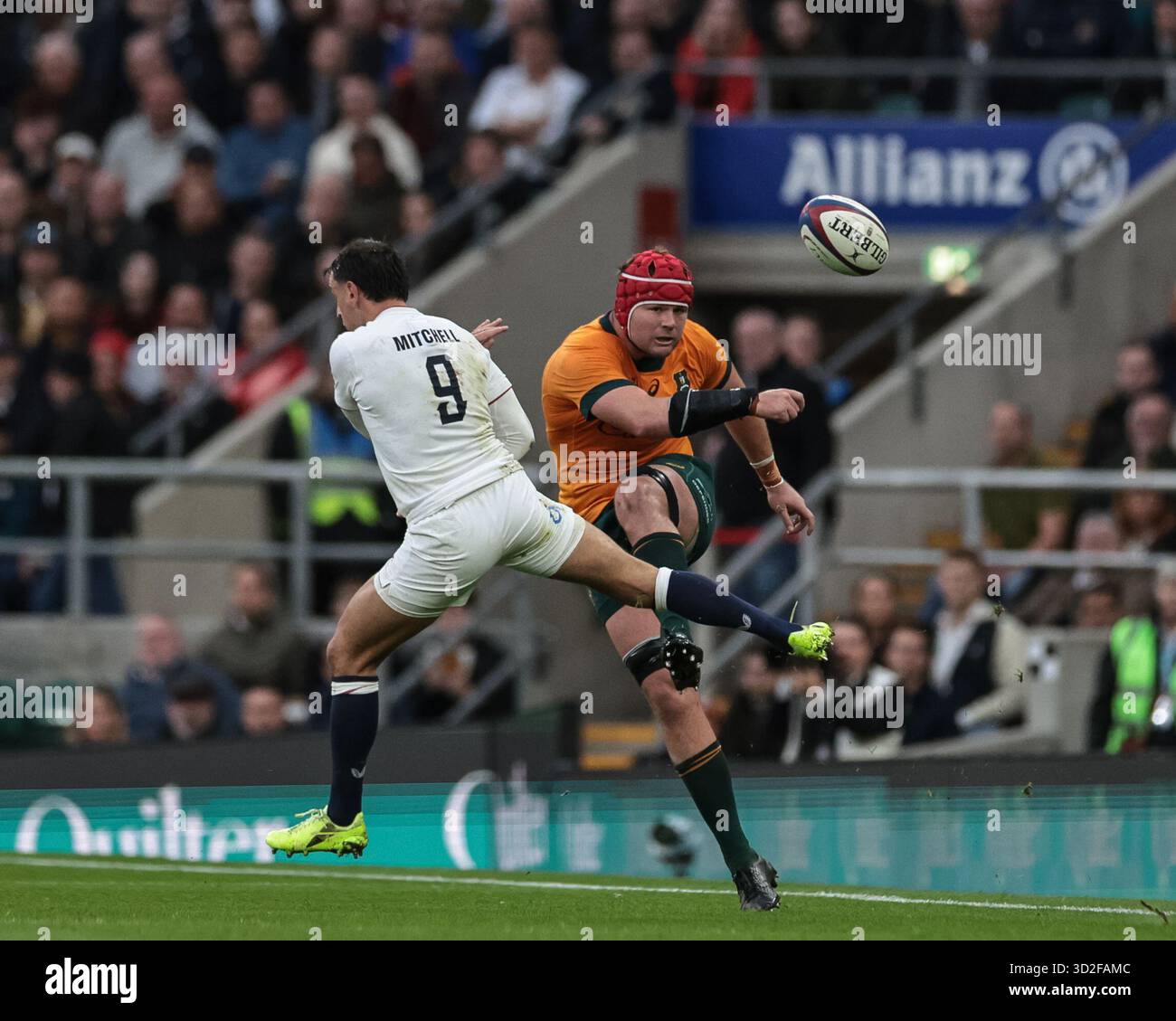 Harry Wilson of Australia kicks up field during the Quilter Nations ...