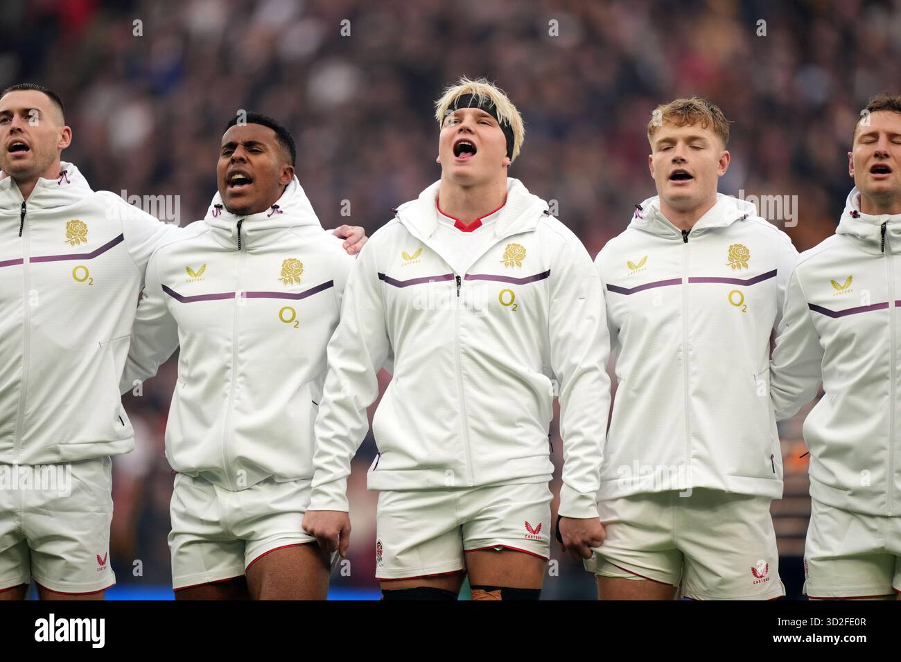 England’s Henry Pollock (centre) and England’s Immanuel Feyi-Waboso ...