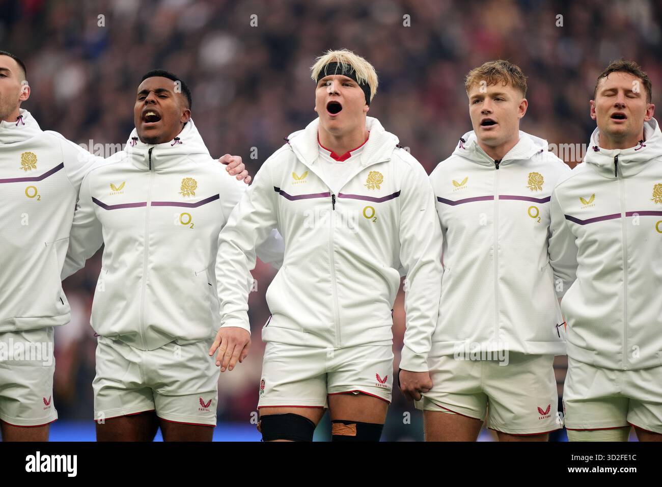 England’s Henry Pollock (centre) and England’s Immanuel Feyi-Waboso ...