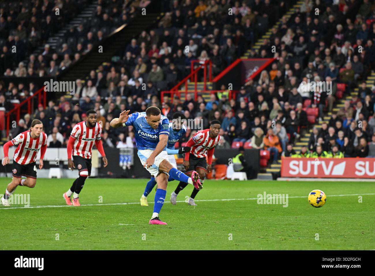 Derby County's Carlton Morris scores their side's third goal of the ...