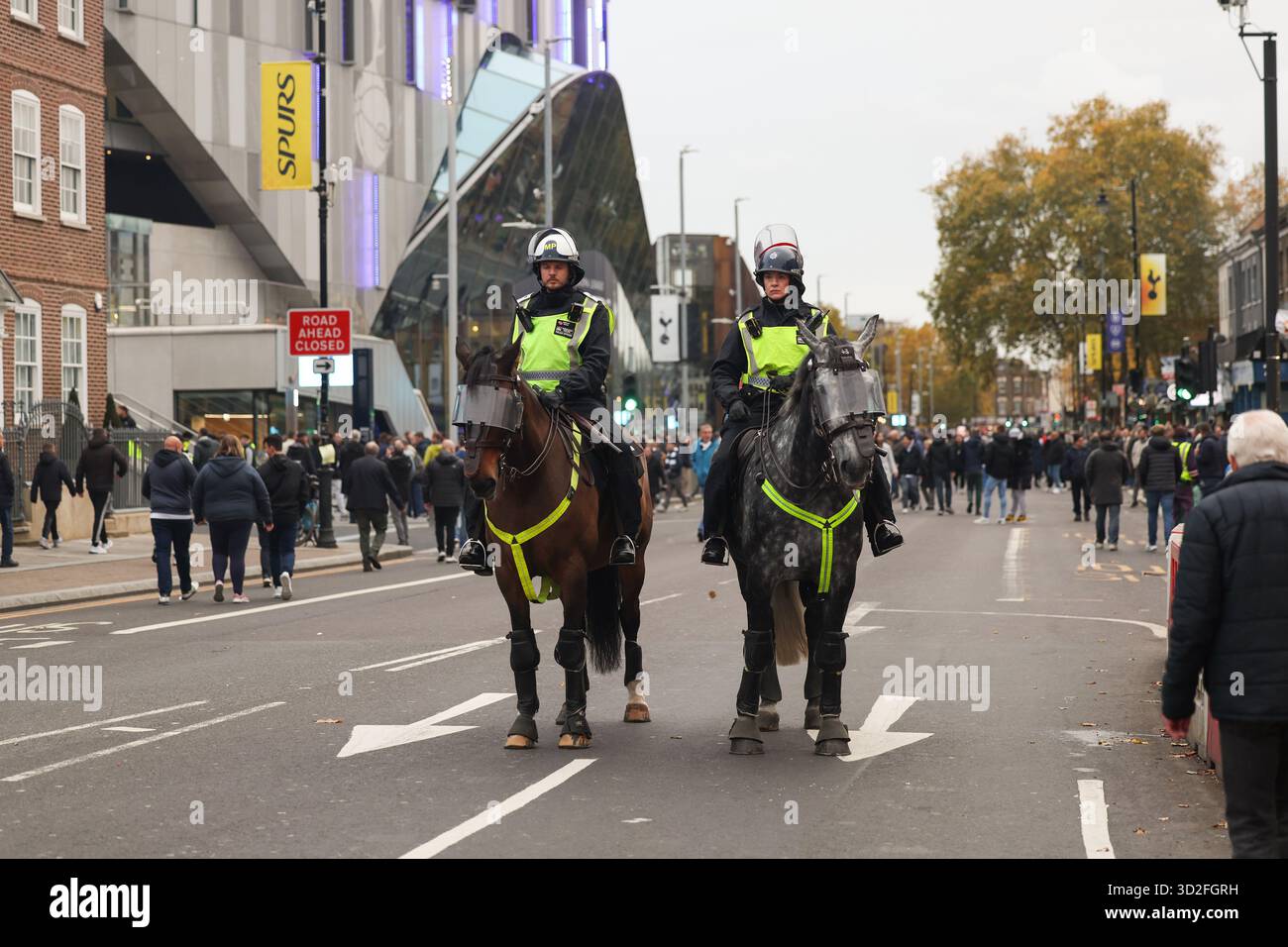 Mounted police outside the stadium prior to the Tottenham Hotspur v ...