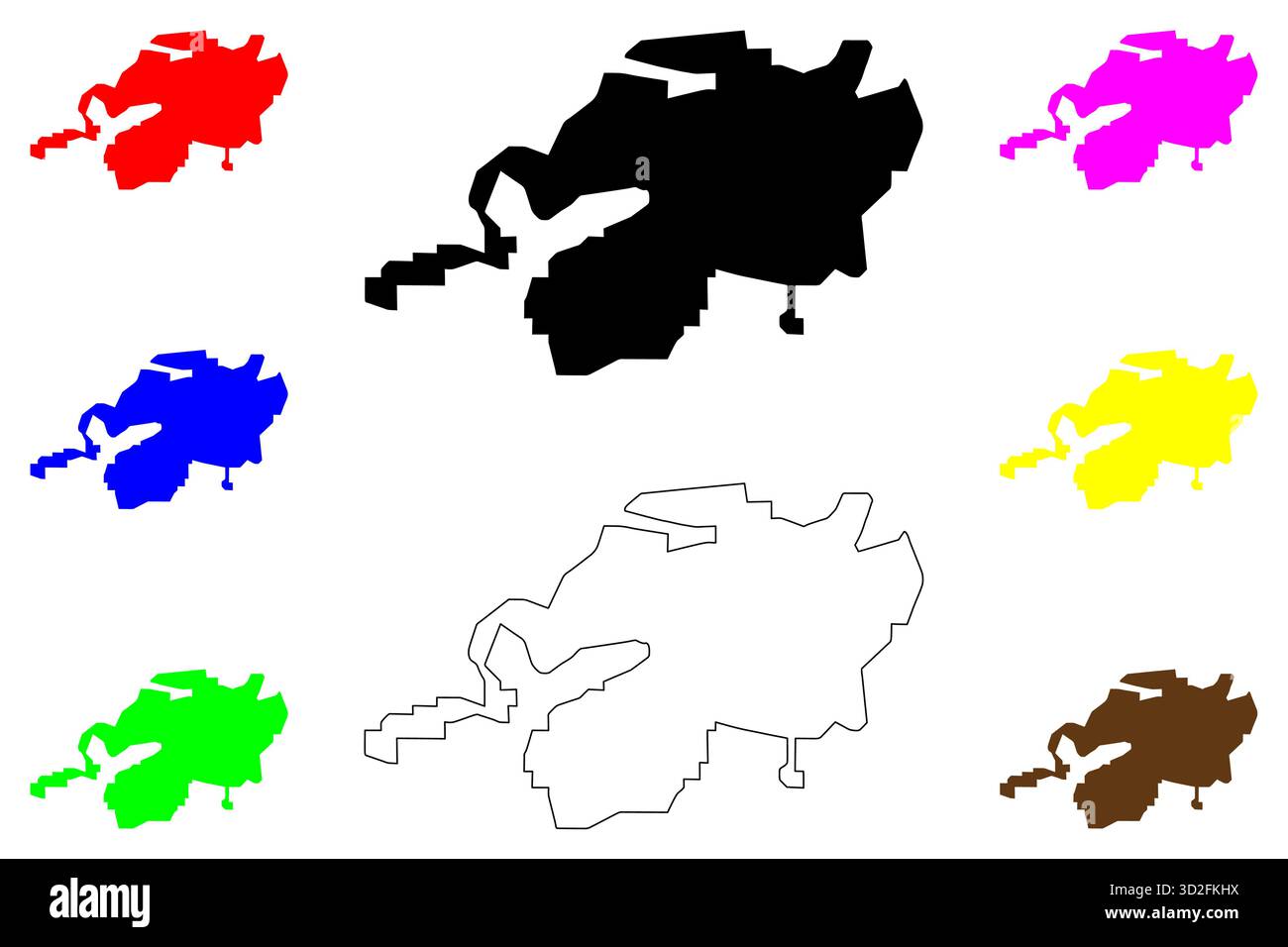 Garki city (Federal Republic of Nigeria, Jigawa State) map vector ...