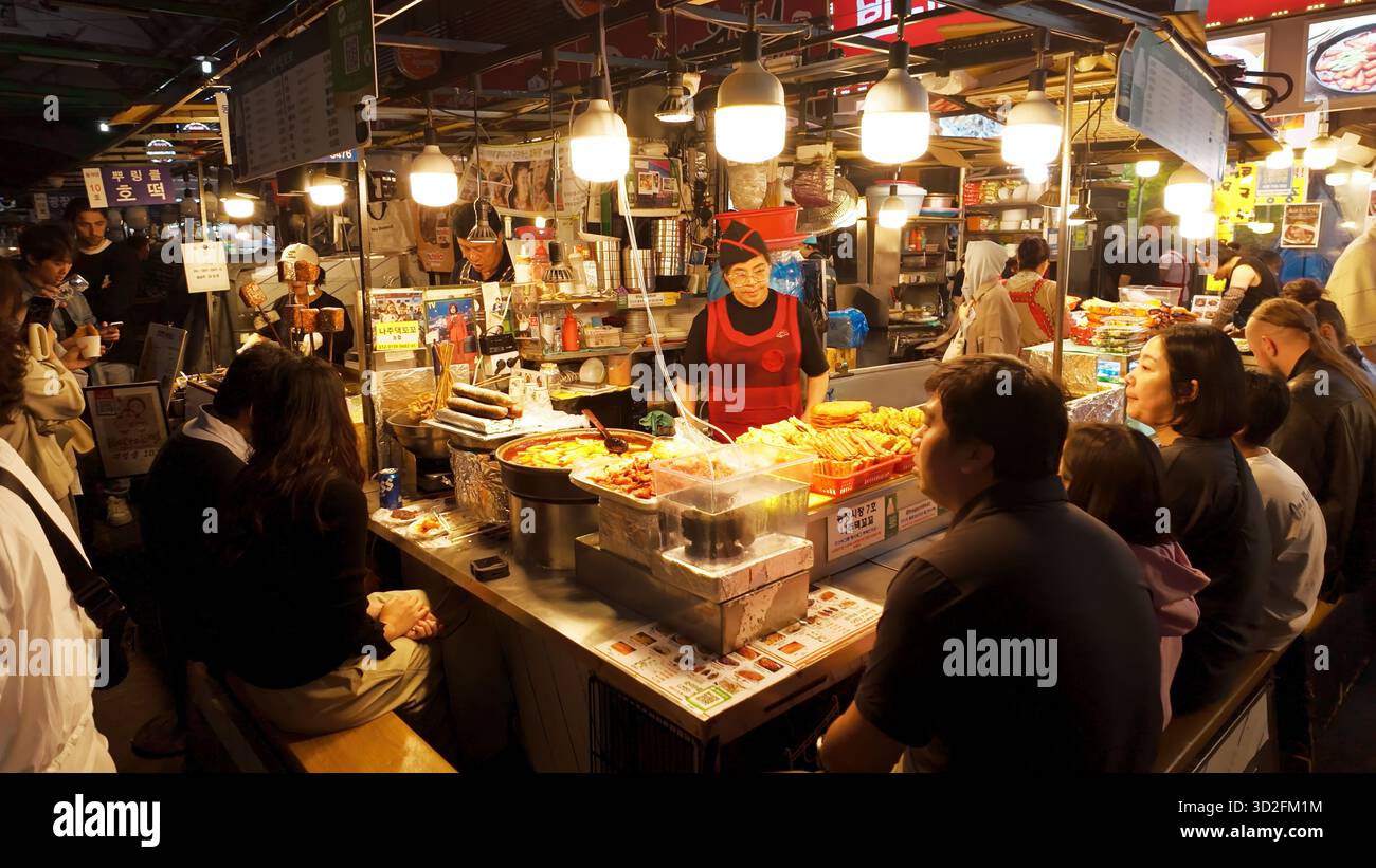 SEOUL, SOUTH KOREA - OCTOBER 11, 2025 - Customers eating traditional ...