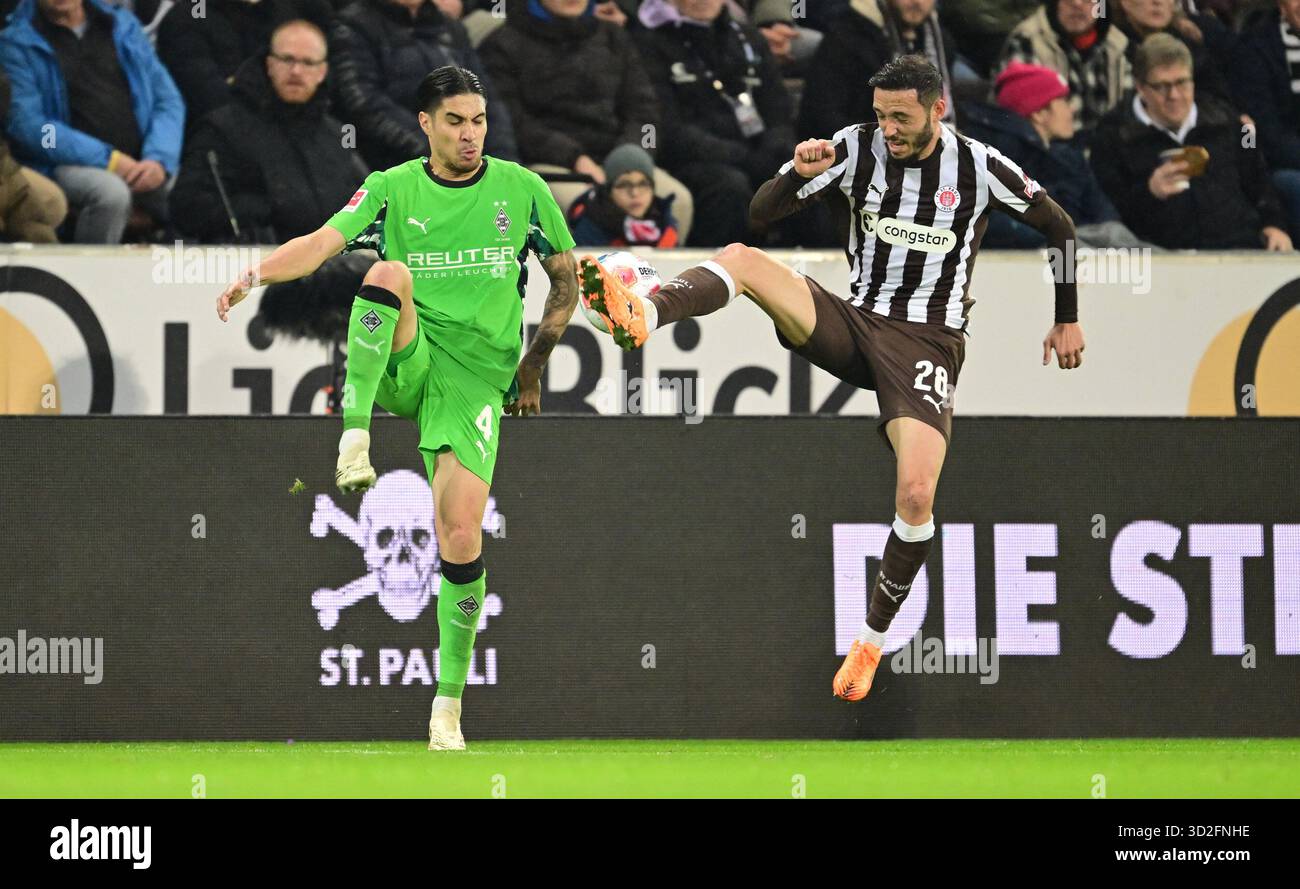 L. to R. Kevin Diks, Mathias Pereira Lage (St. Pauli) Hamburg, November ...