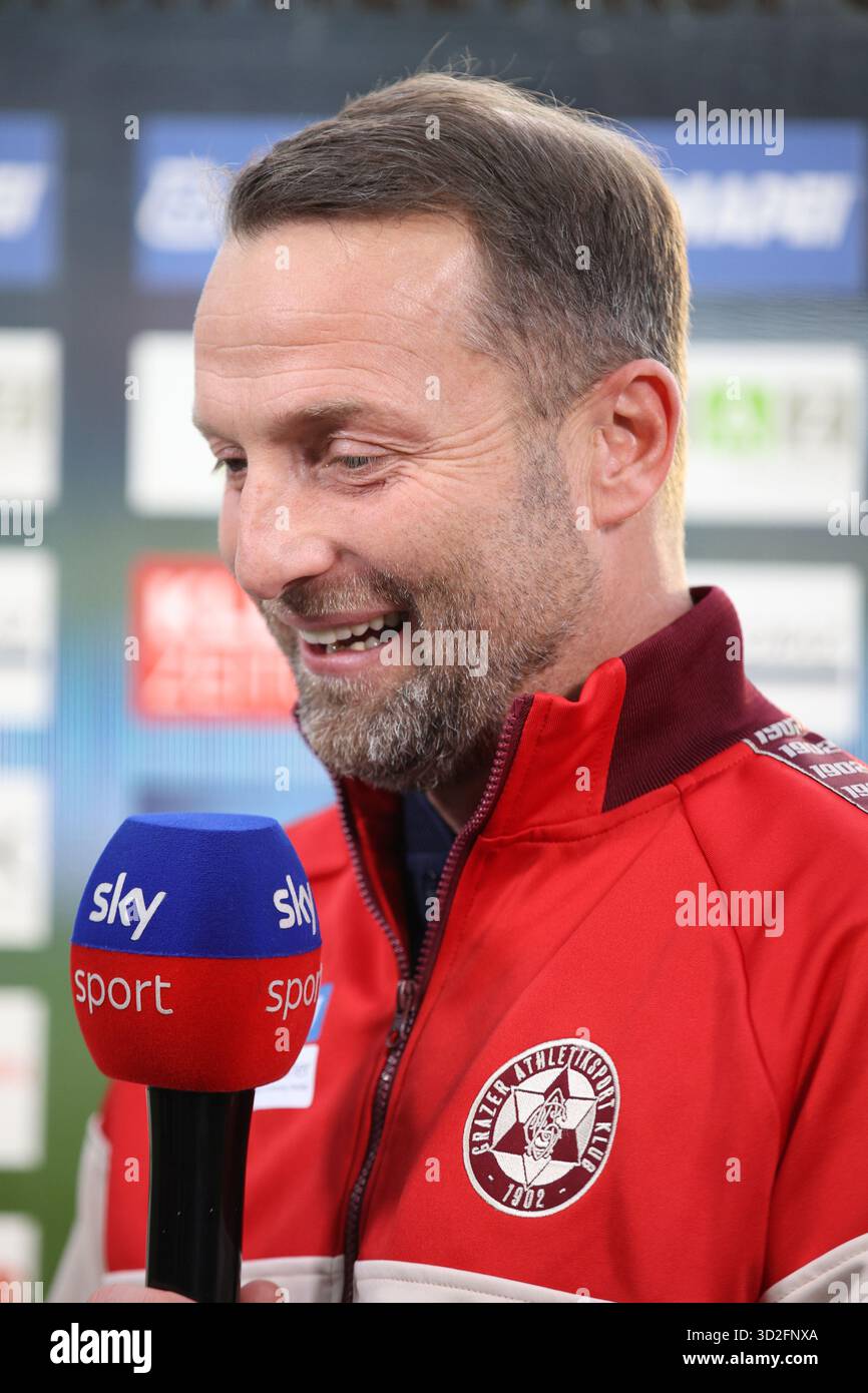 Austrian Bundesliga football match between Grazer AK 1902 and SCR Altach. Dynamic game moments ...