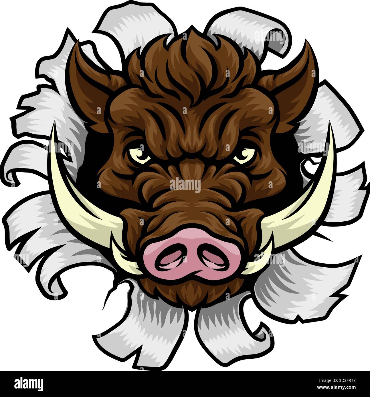 Boar Wild Hog Razorback Warthog Pig Sports Mascot Stock Vector Image ...