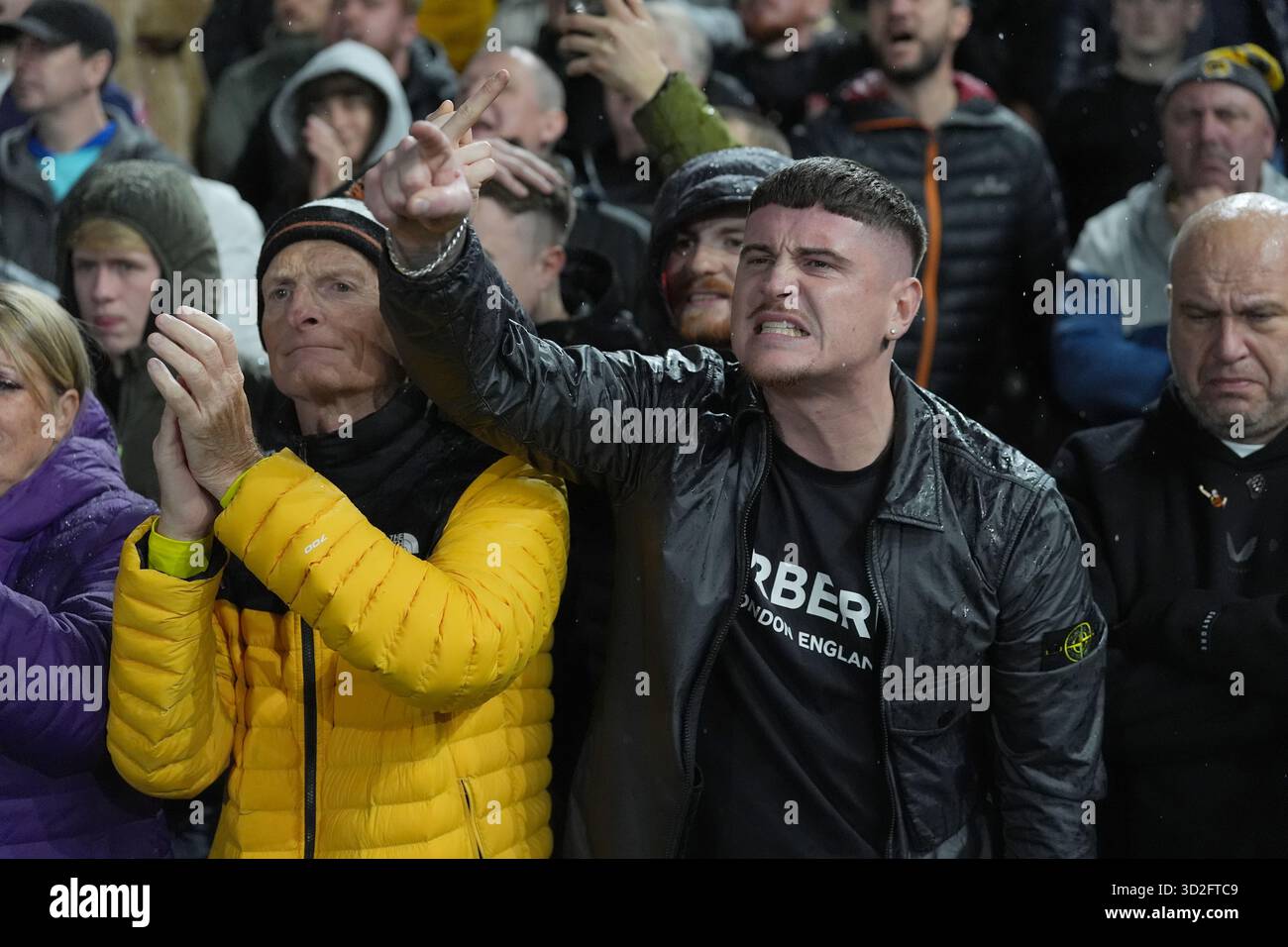 Wolverhampton Wanderers fans at the end of the Premier League match at ...