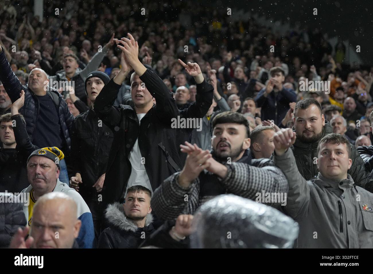 Wolverhampton Wanderers fans at the end of the Premier League match at ...