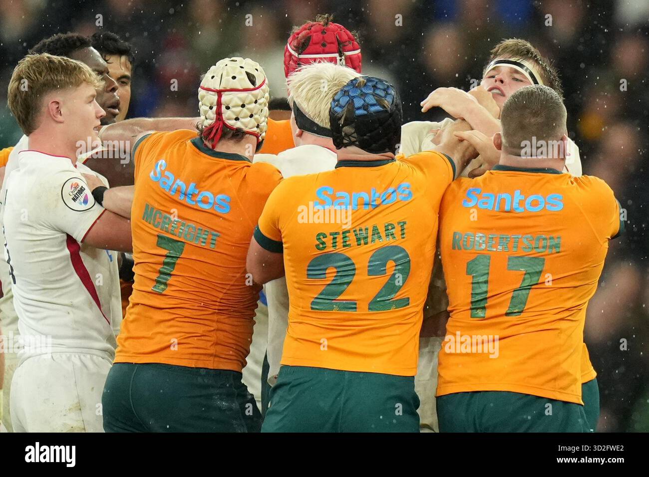 Australia's Fraser McReight, Hamish Stewart and Tom Robertson clash ...