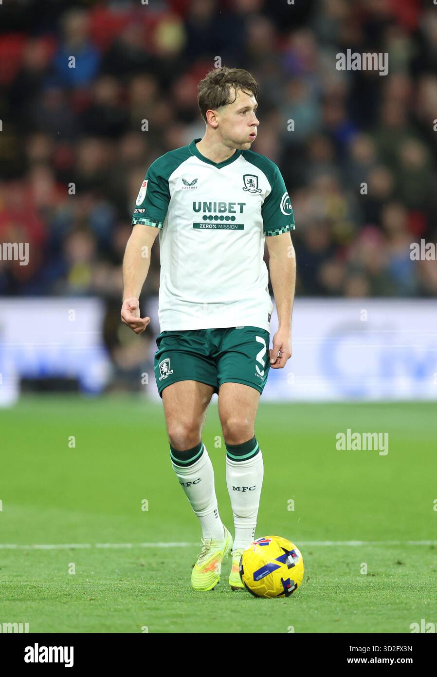 Middlesbrough's Callum Brittain in action during the Sky Bet ...
