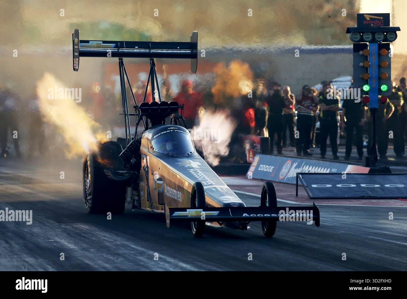 LAS VEGAS, NV - OCTOBER 31: Brittany Force takes to the track during ...