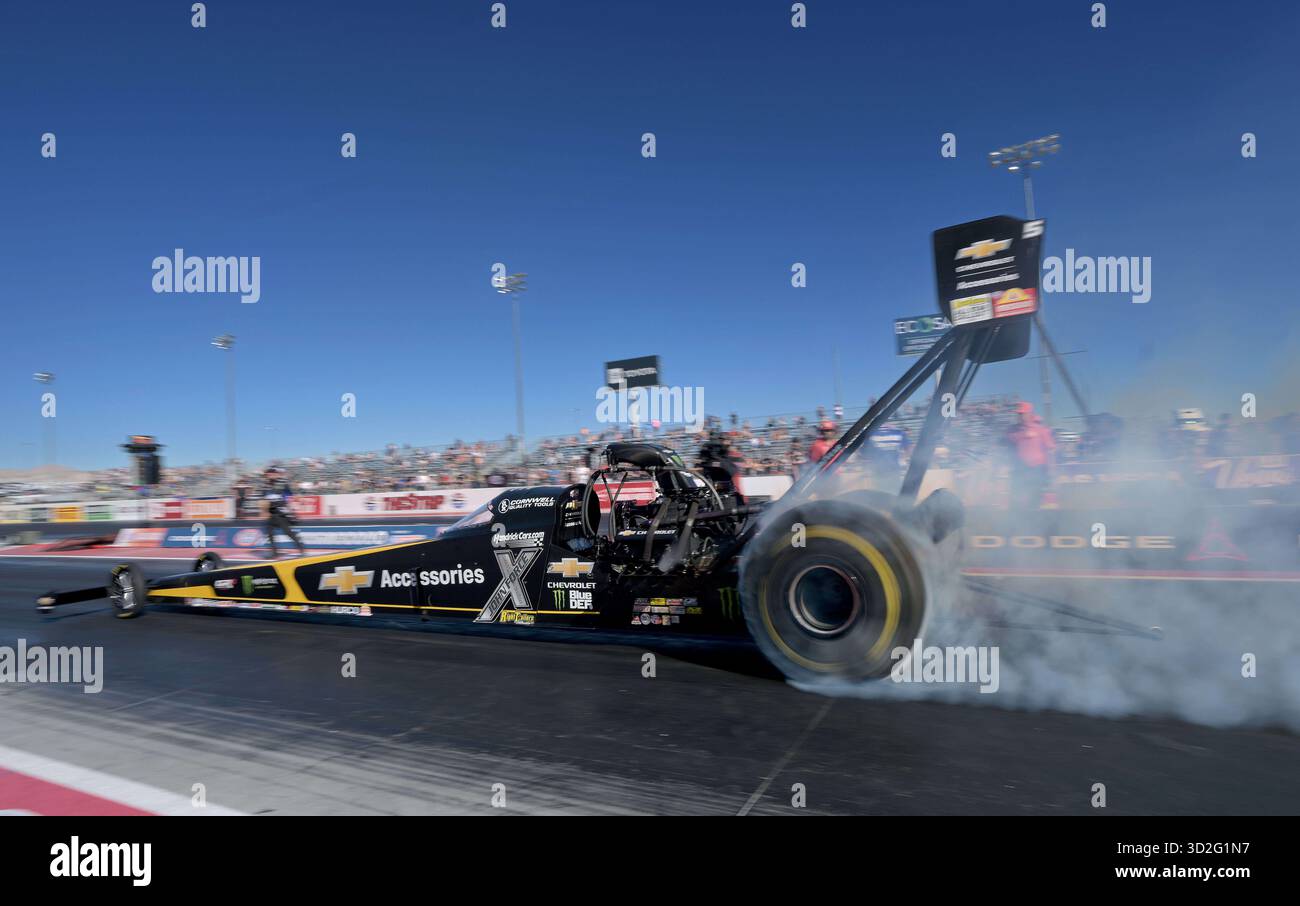 LAS VEGAS, NV - OCTOBER 31: Top Fuel driver Brittany Force does her ...