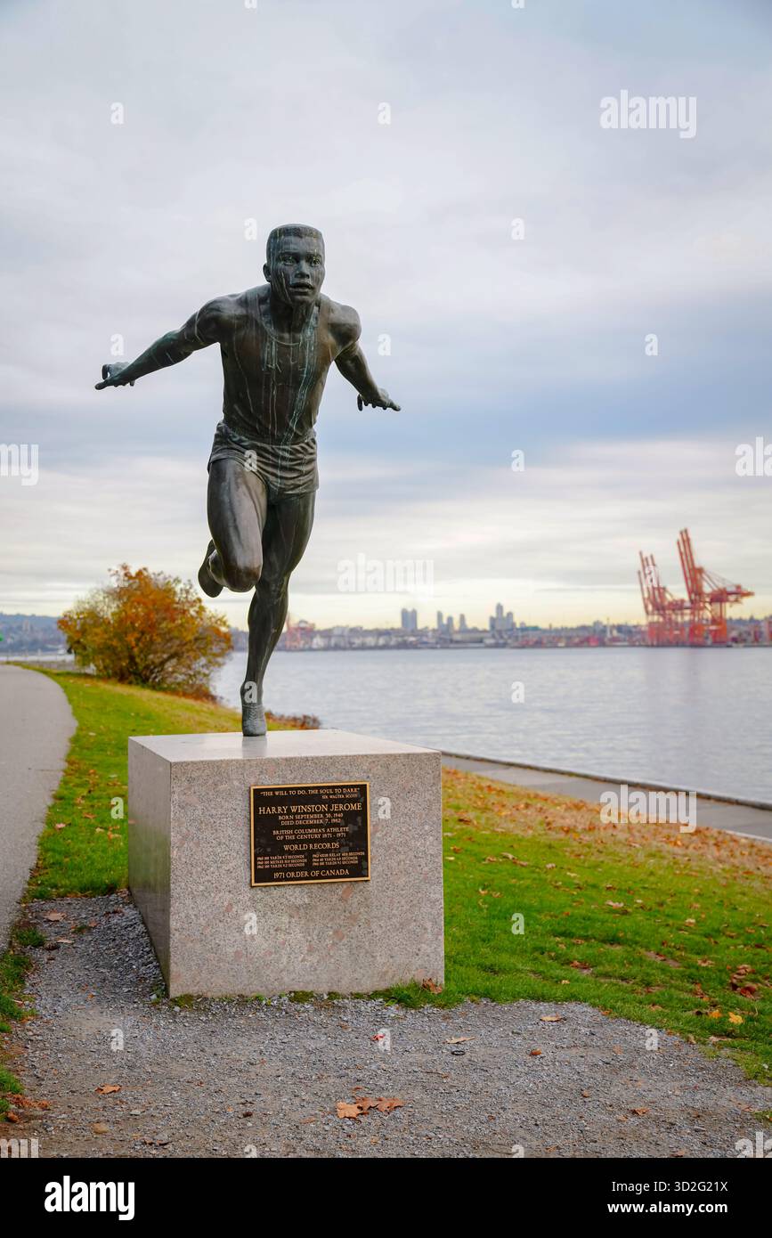 The Harry Winston Jerome statue appears mid-sprint, a striking symbol ...