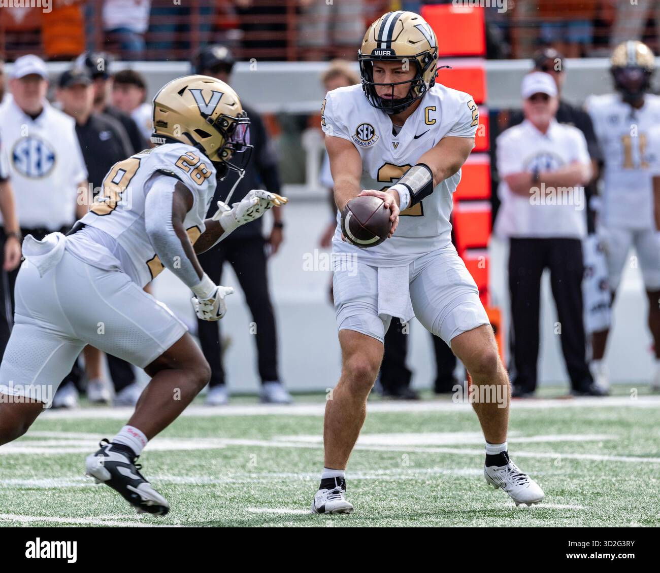 Nov 1, 2025. Diego Pavia (2) of the Vanderbilt Commodores in action vs ...
