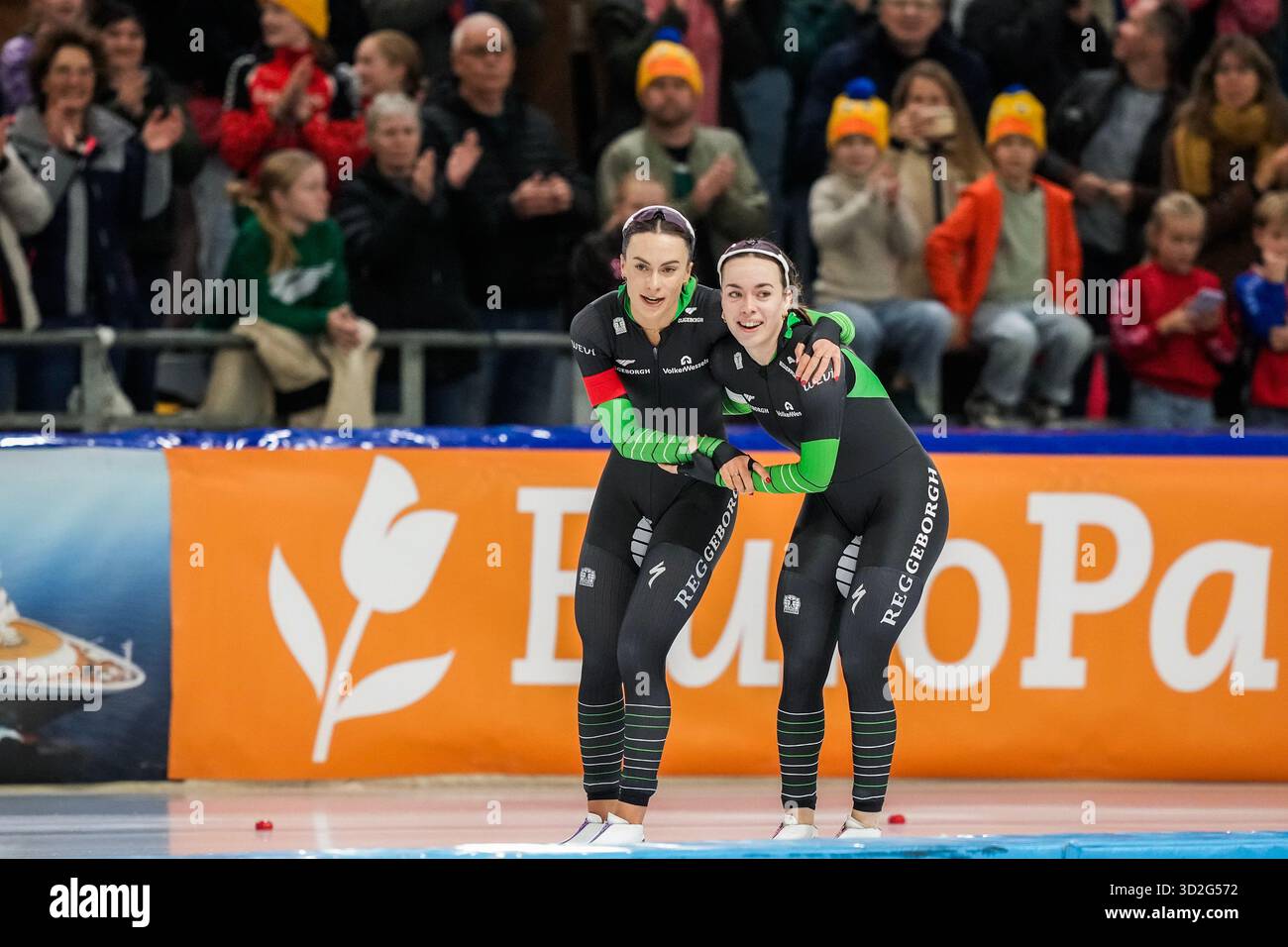 HEERENVEEN, NETHERLANDS - NOVEMBER 1: Femk Kok, Marrit Fledderus during ...