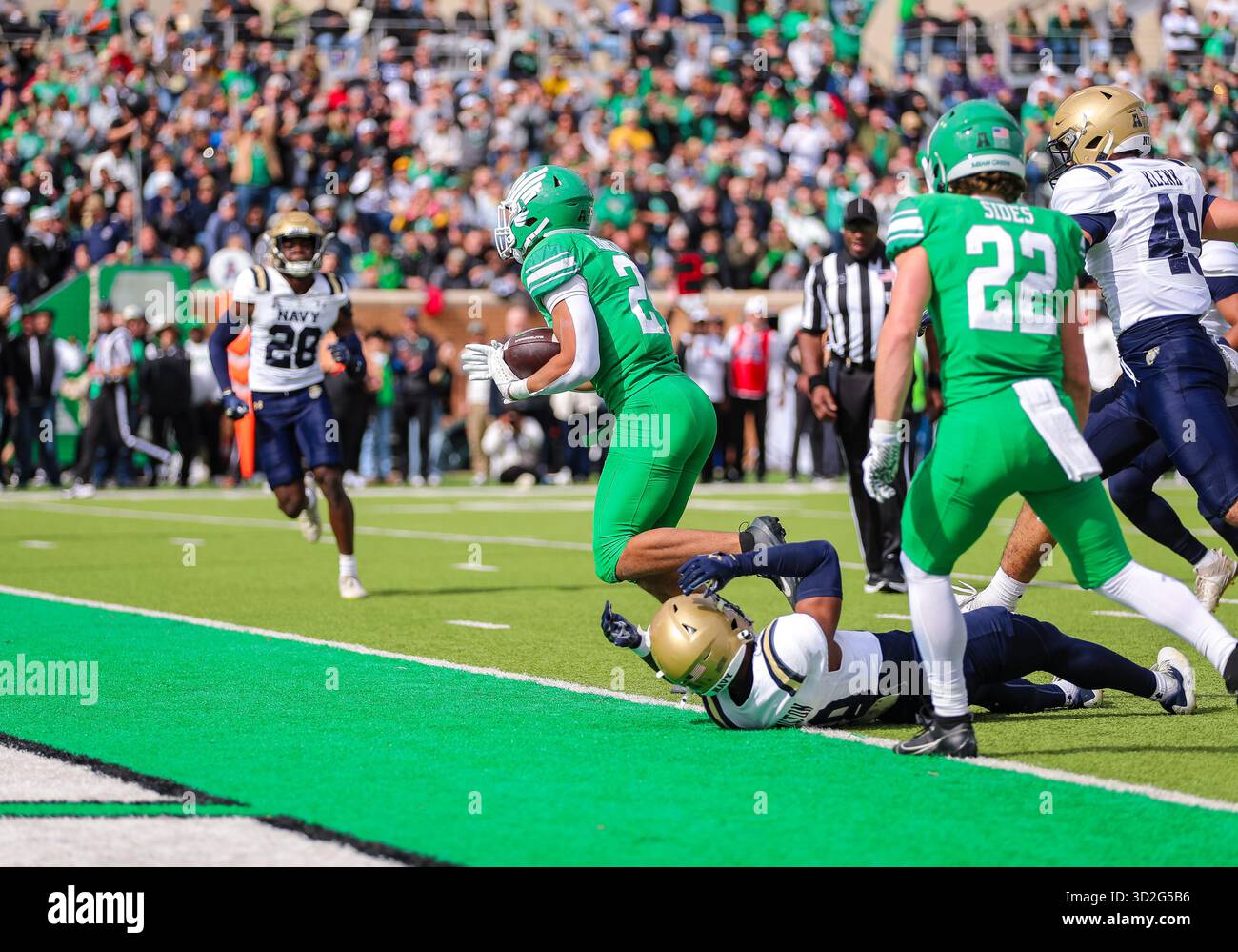 November 01, 2025:.North Texas Mean Green running back Caleb Hawkins ...