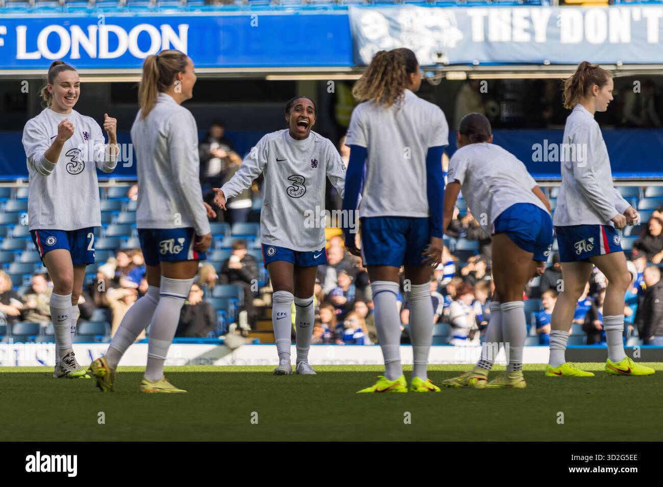 London, UK. 1st Nov 2025. Naomi Girma of Chelsea FC Women laughs during ...
