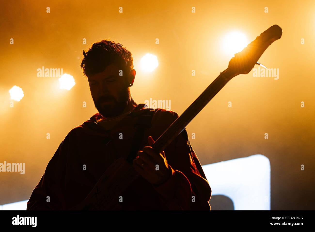 Madison, USA. 31st Oct, 2025. Jeremy Lenzo of Mayday Parade performs on ...