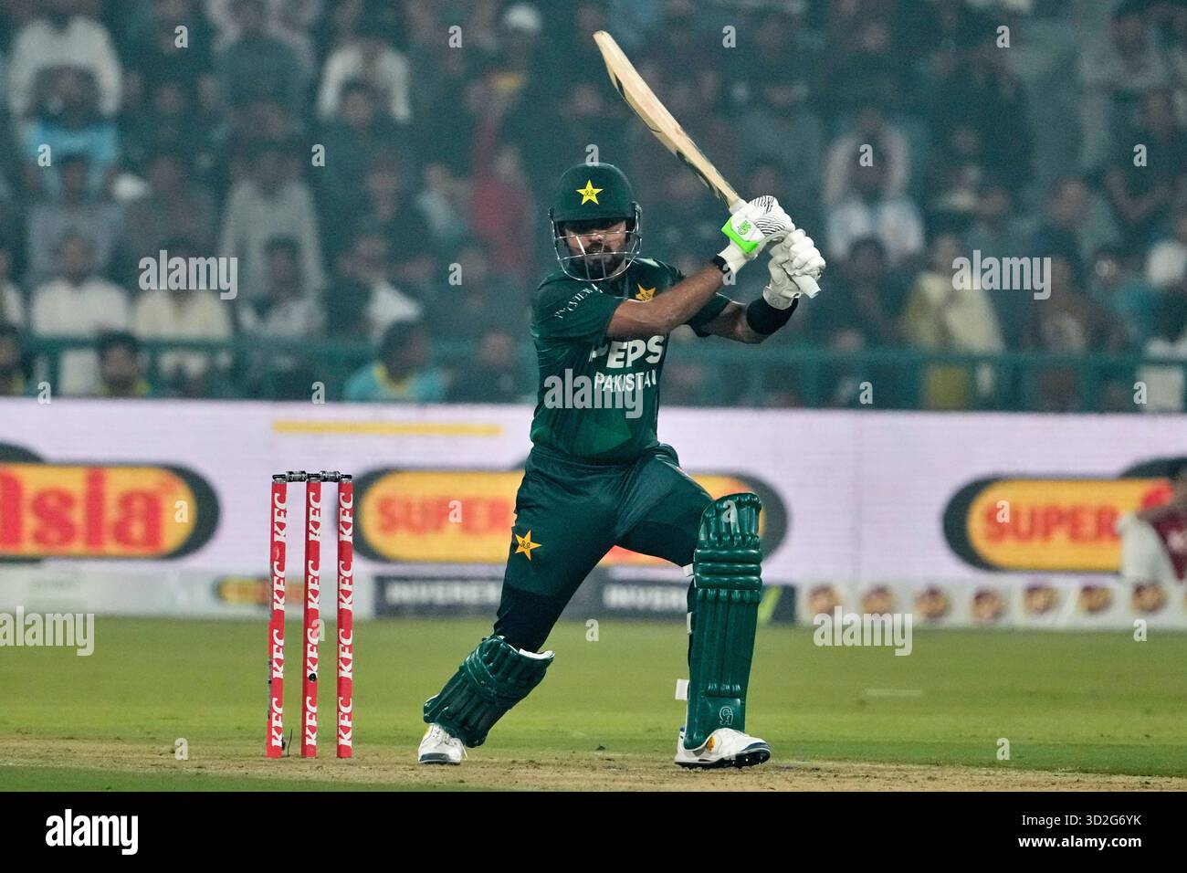 Pakistan's Babar Azam bats during the third T20 cricket match between ...