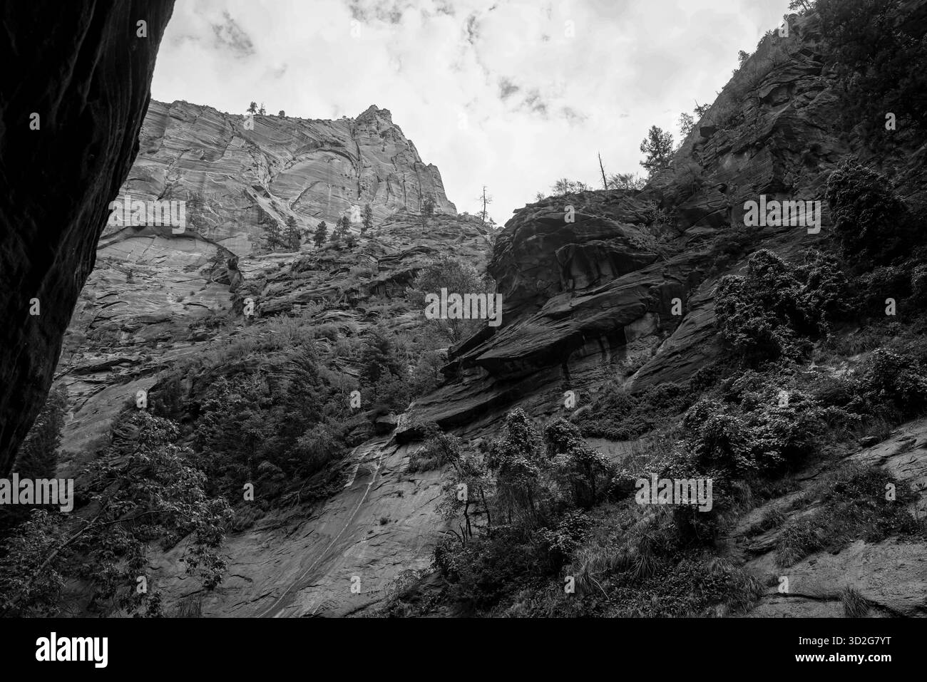 Canyon slope above rock Black and White Stock Photos & Images - Alamy