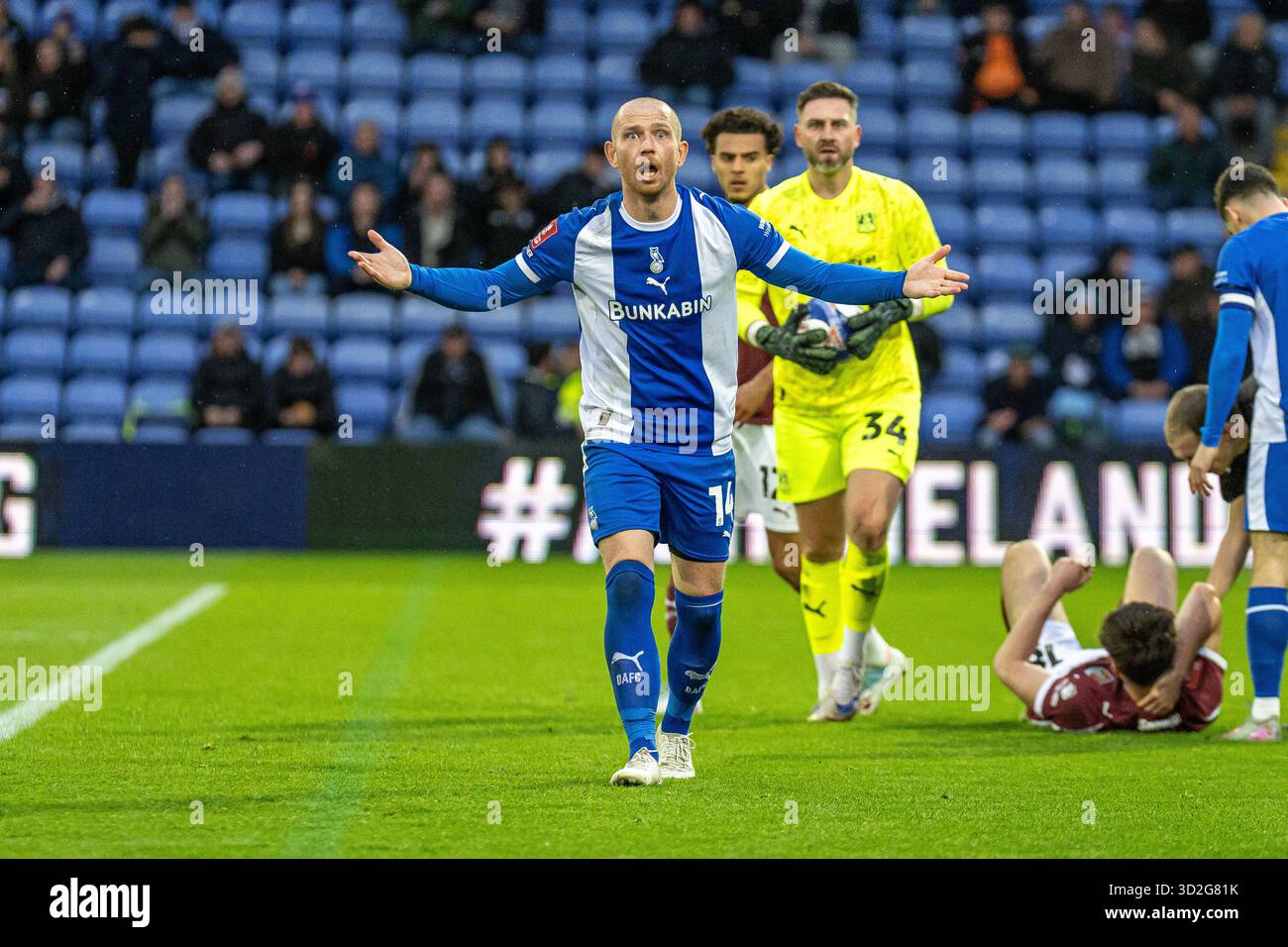 Joe Garner of Oldham Athletic during the Emirates FA Cup First Round ...