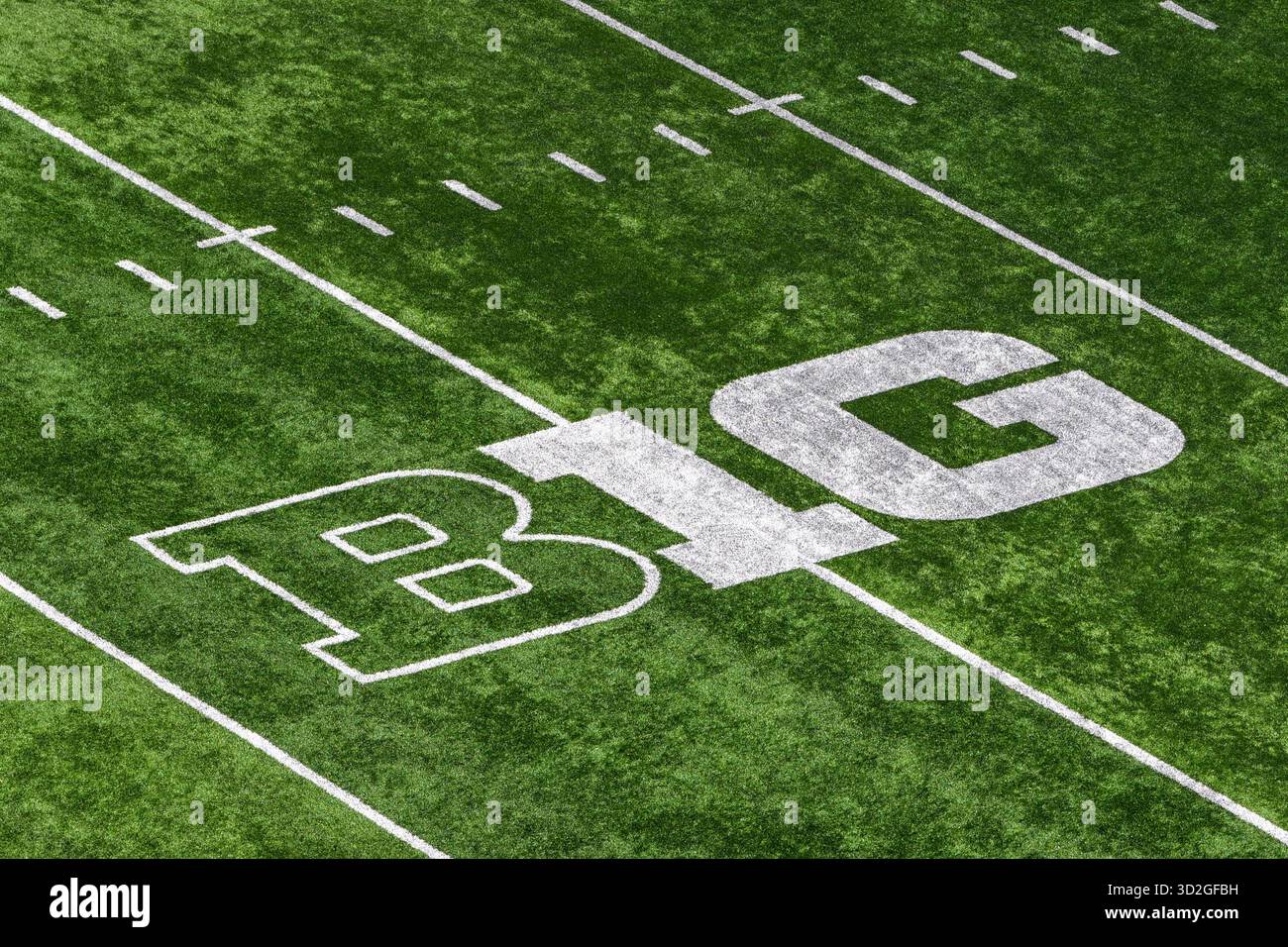 COLLEGE PARK, MD - NOVEMBER 01: The B1G 10 logo on the field before the ...